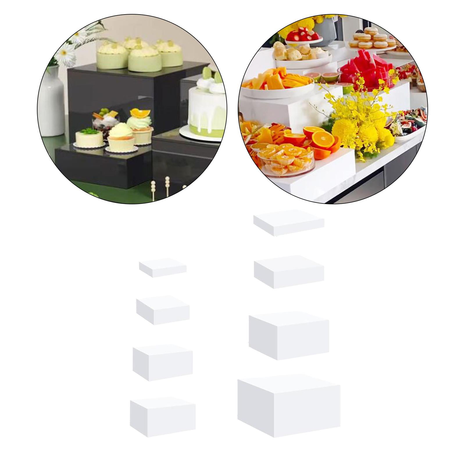CUTICATE 8 Pieces Acrylic Display Riser Box, Buffet Riser for Table, 5 ...