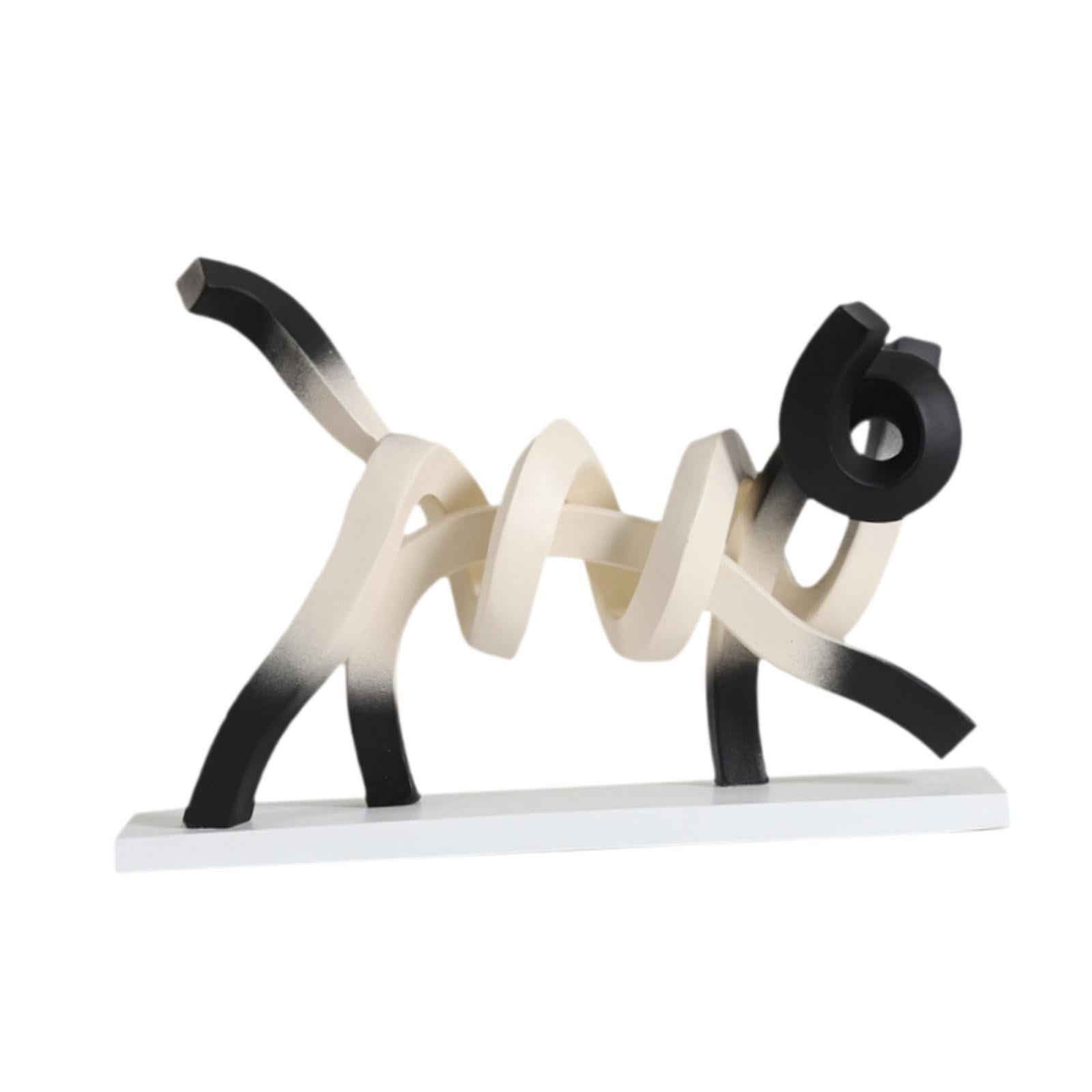 CUTICATE Abstract Cat Figurine Line Crafts Statue Ornament Artwork ...