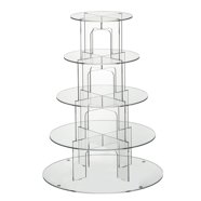 VDOMUS 5 Tier Acrylic Cupcake Stand with LED Lights, Food-Grade Clear ...