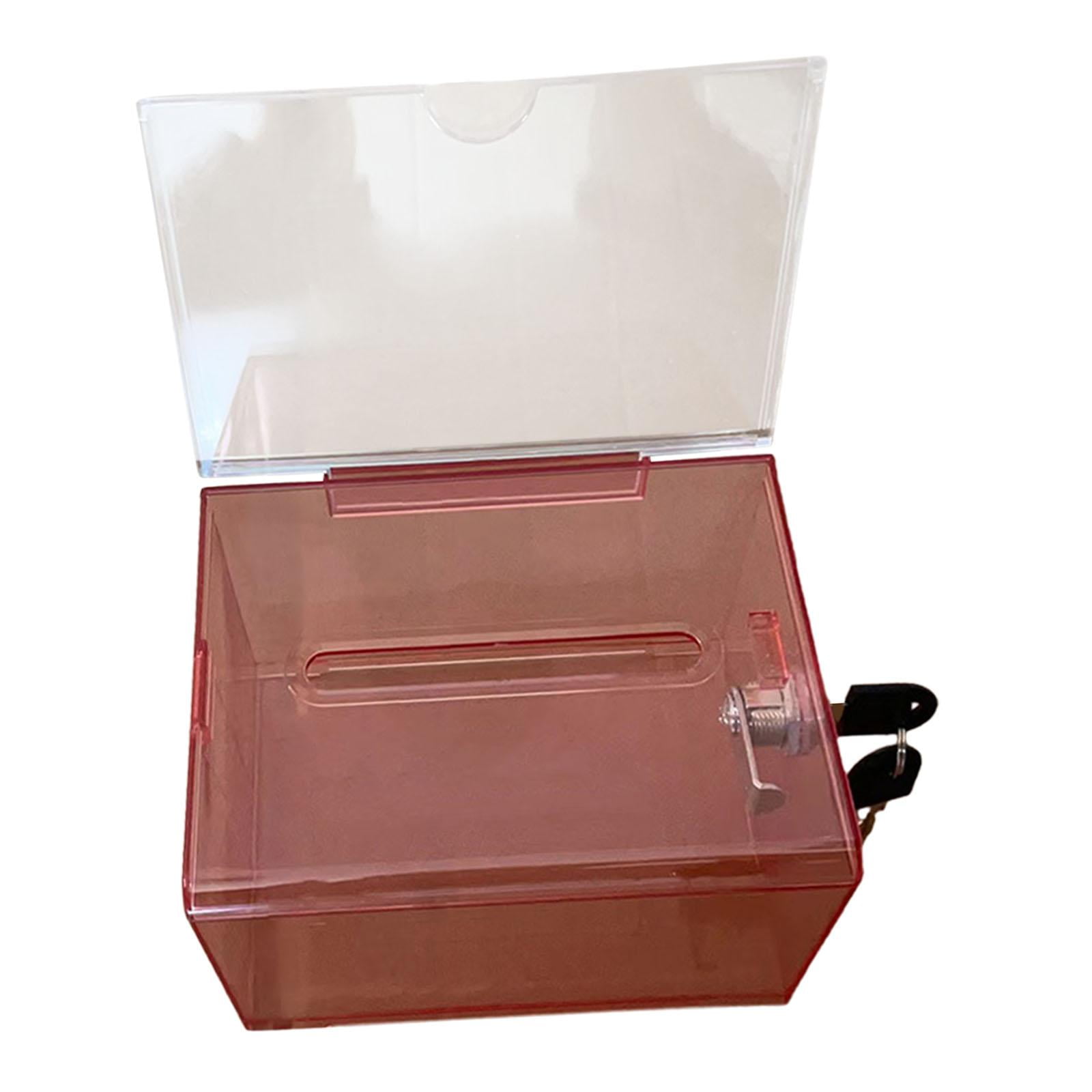 CUTICATE Acrylic Donation Box with Lock Storage Container Charity ...