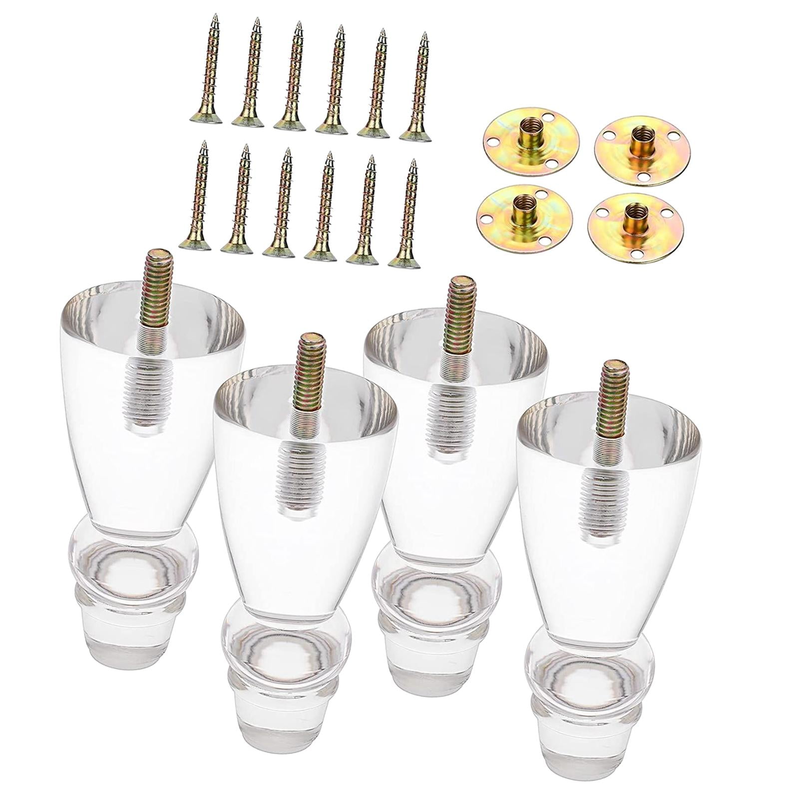 CUTICATE Acrylic Furniture Legs, Replacement Sofa Legs with Mounting ...