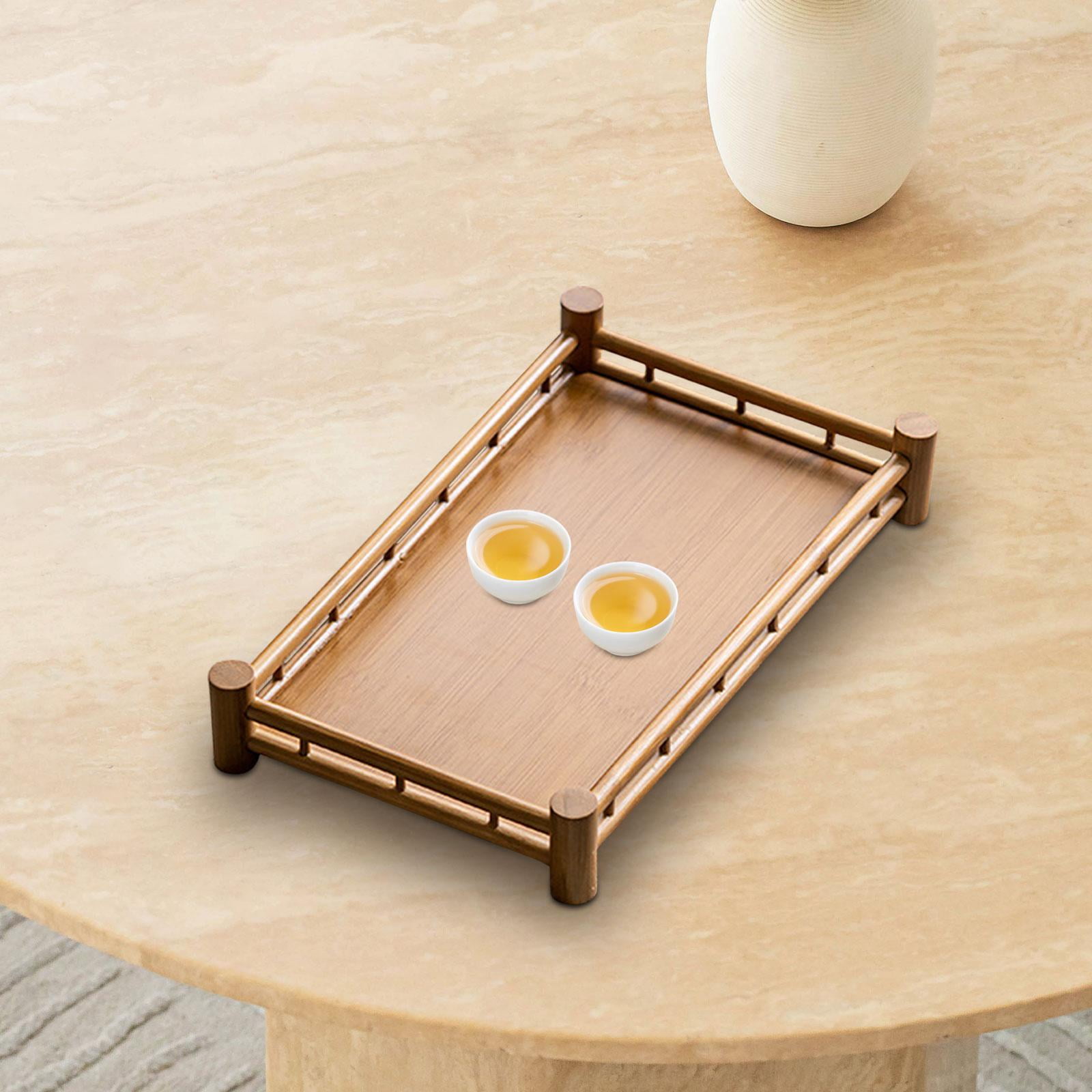 CUTICATE Bamboo Serving Tray Bamboo Tea Set Accessory Compact ...