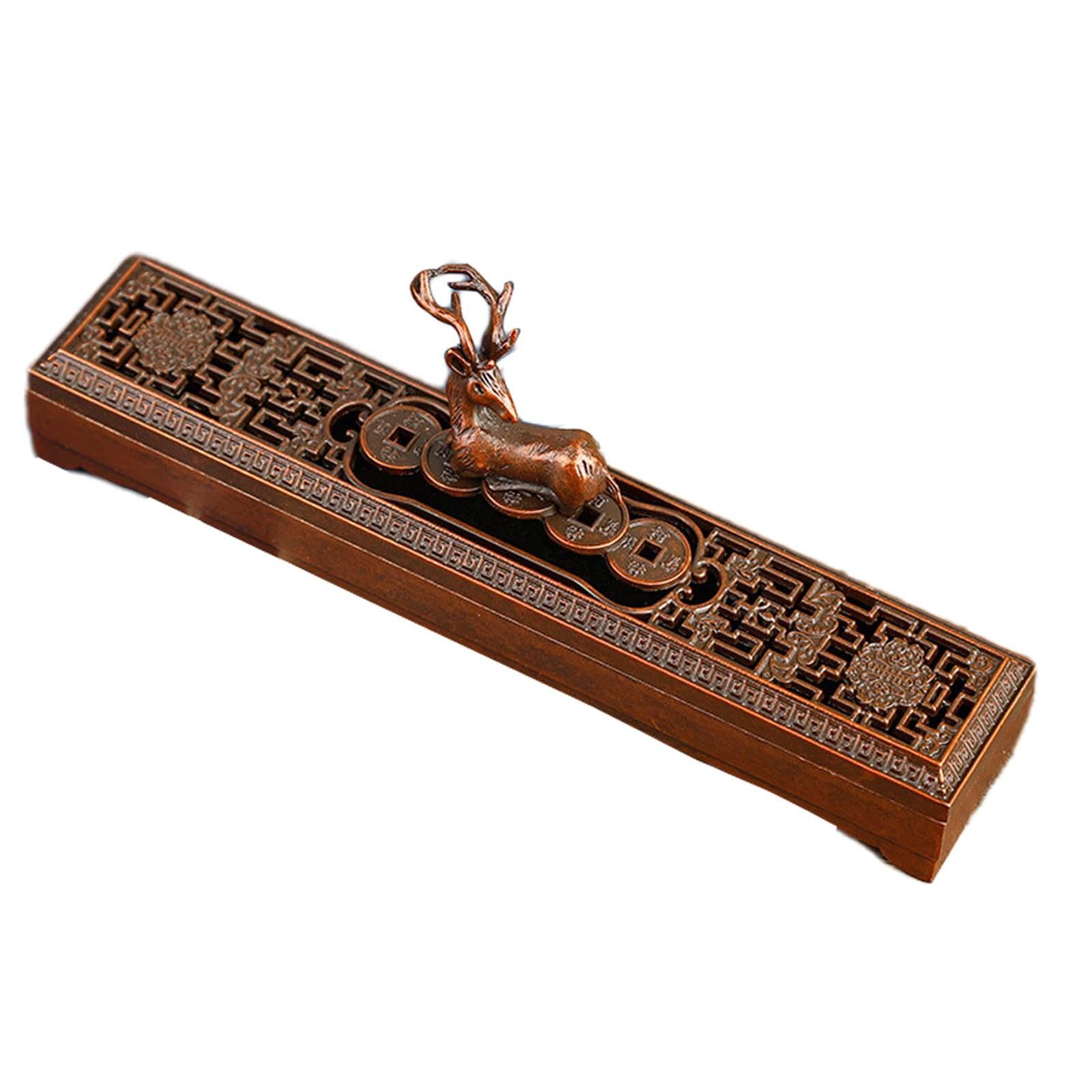 CUTICATE Burner Holder Stick Stand Carved Table Centerpiece Lying Censer Box for Office Living ...