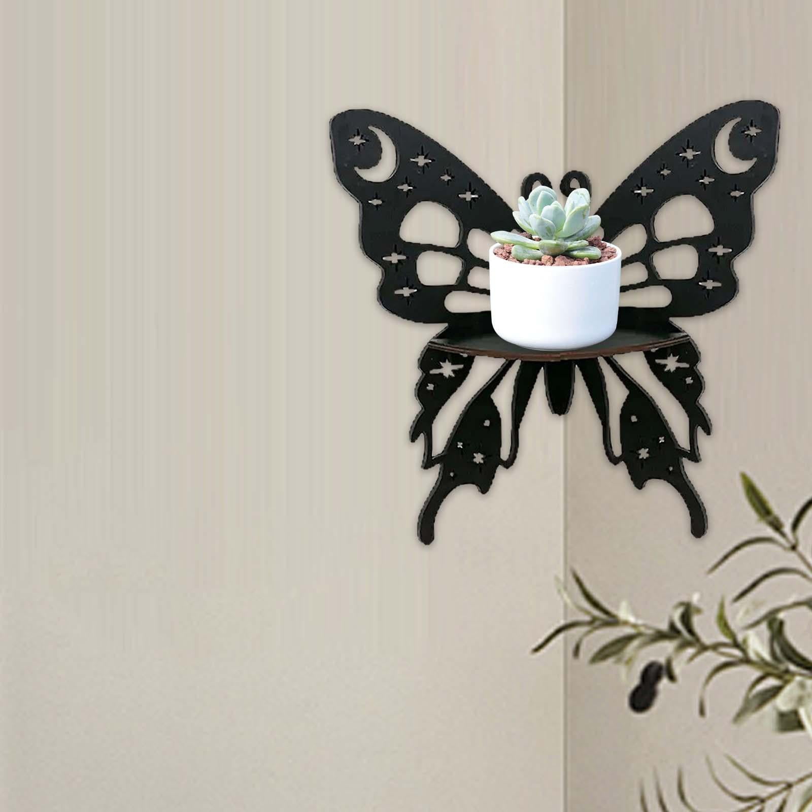 CUTICATE Butterfly Corner Shelf, Boho Wall Shelf, Wall Art Decor ...