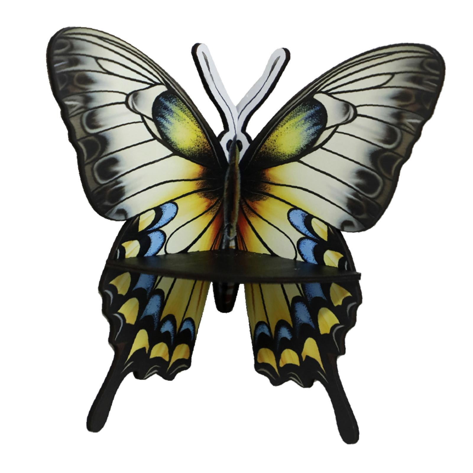 CUTICATE Butterfly Corner Shelf Display Shelf Rustic Wooden Wall ...