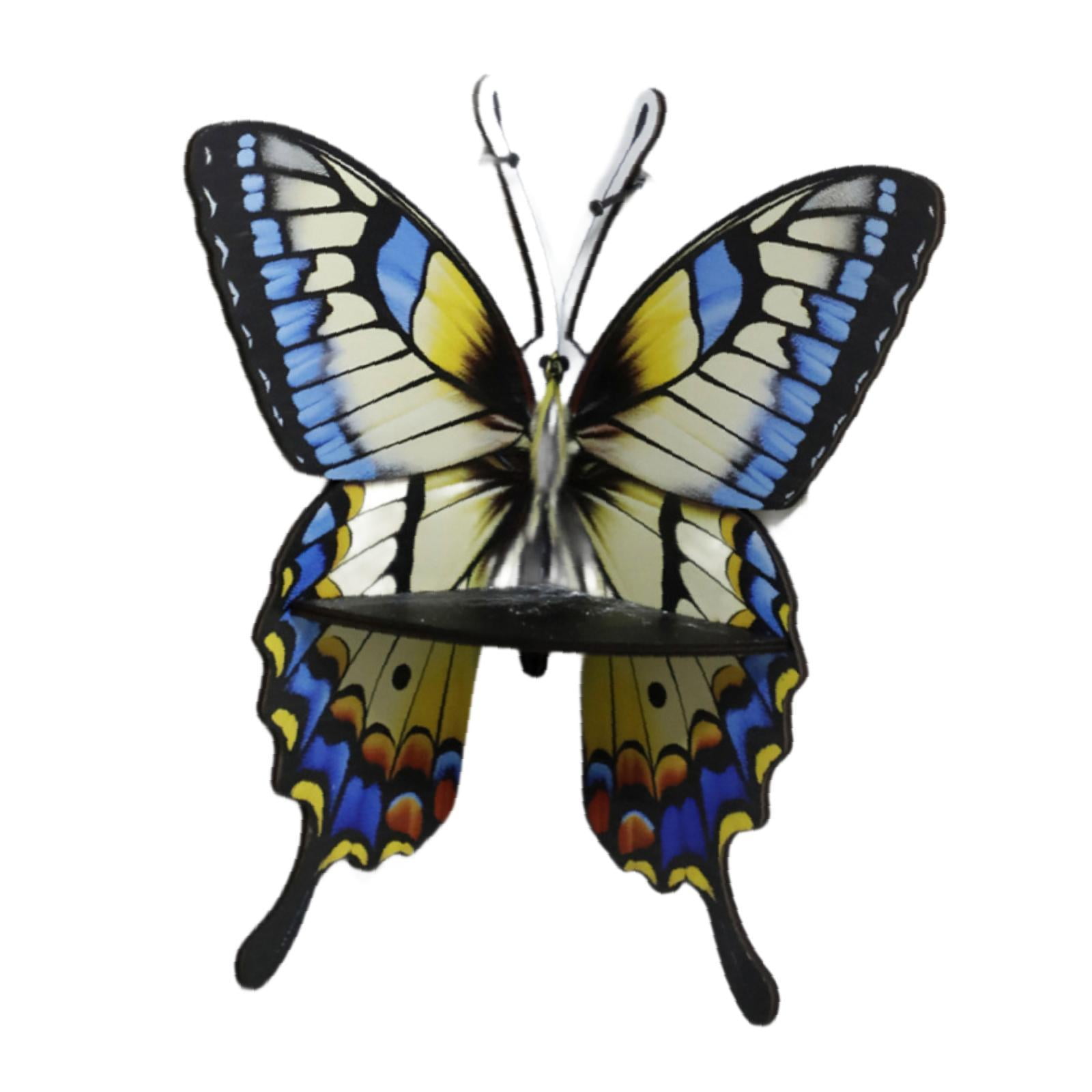 CUTICATE Butterfly Corner Shelf Display Shelf Rustic Wooden Wall ...