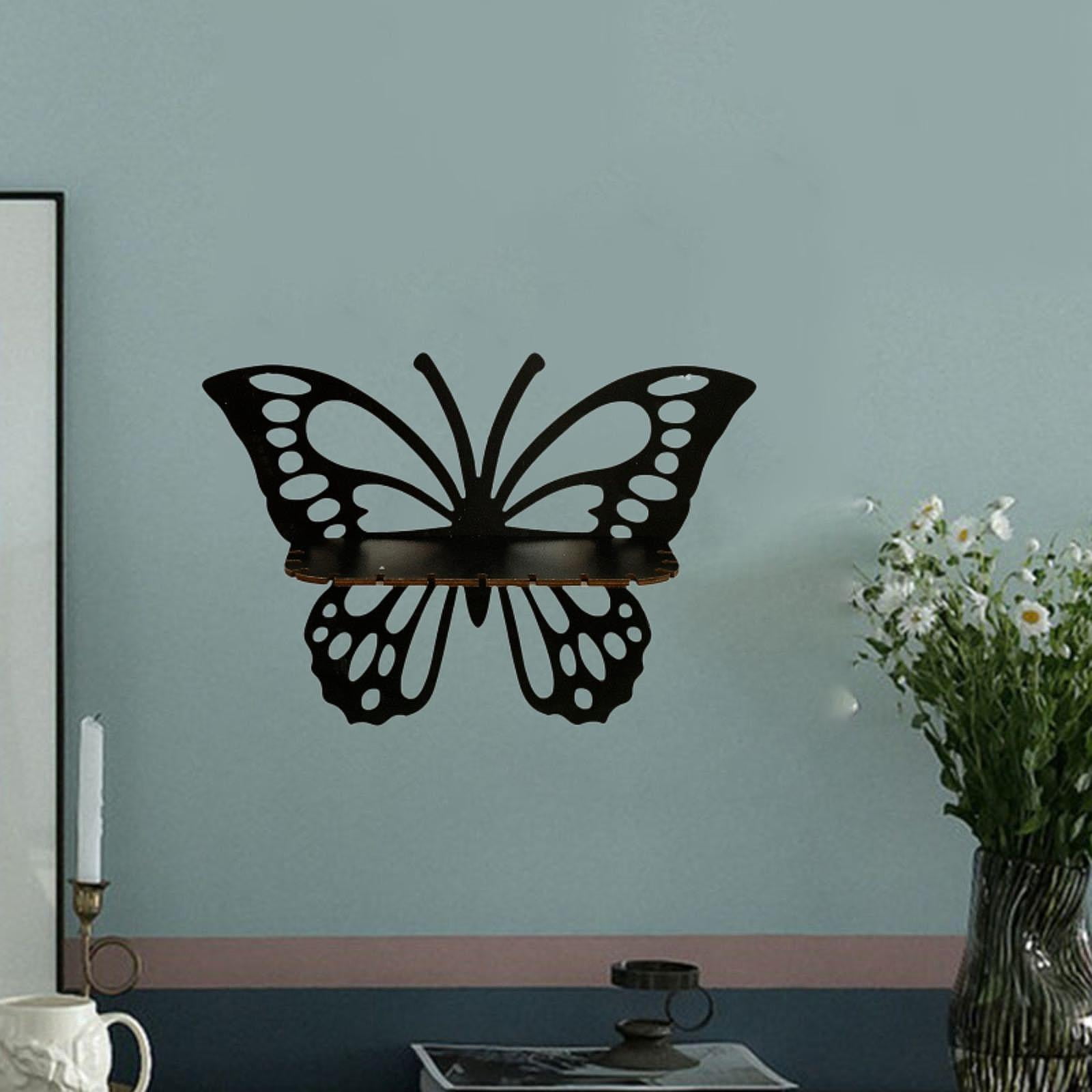 CUTICATE Butterfly Corner Shelf Wall Carving Decoration Gift, Butterfly Shape Storage Rack ...