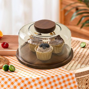 Libbey Selene Tall Multi-function Glass Cake Stand with Dome, Versatile ...