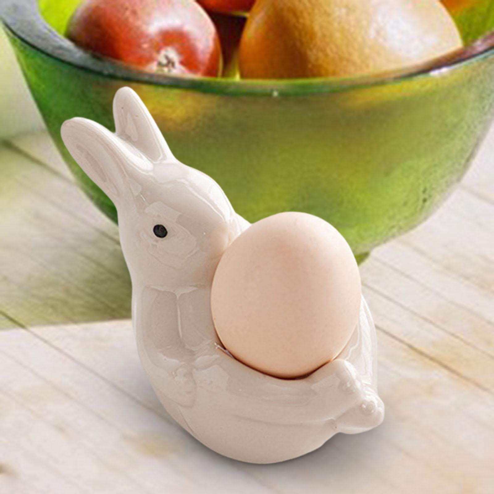 CUTICATE Ceramic Egg Cup Easter Bunny Egg Stand Modern Kitchen Gadget ...