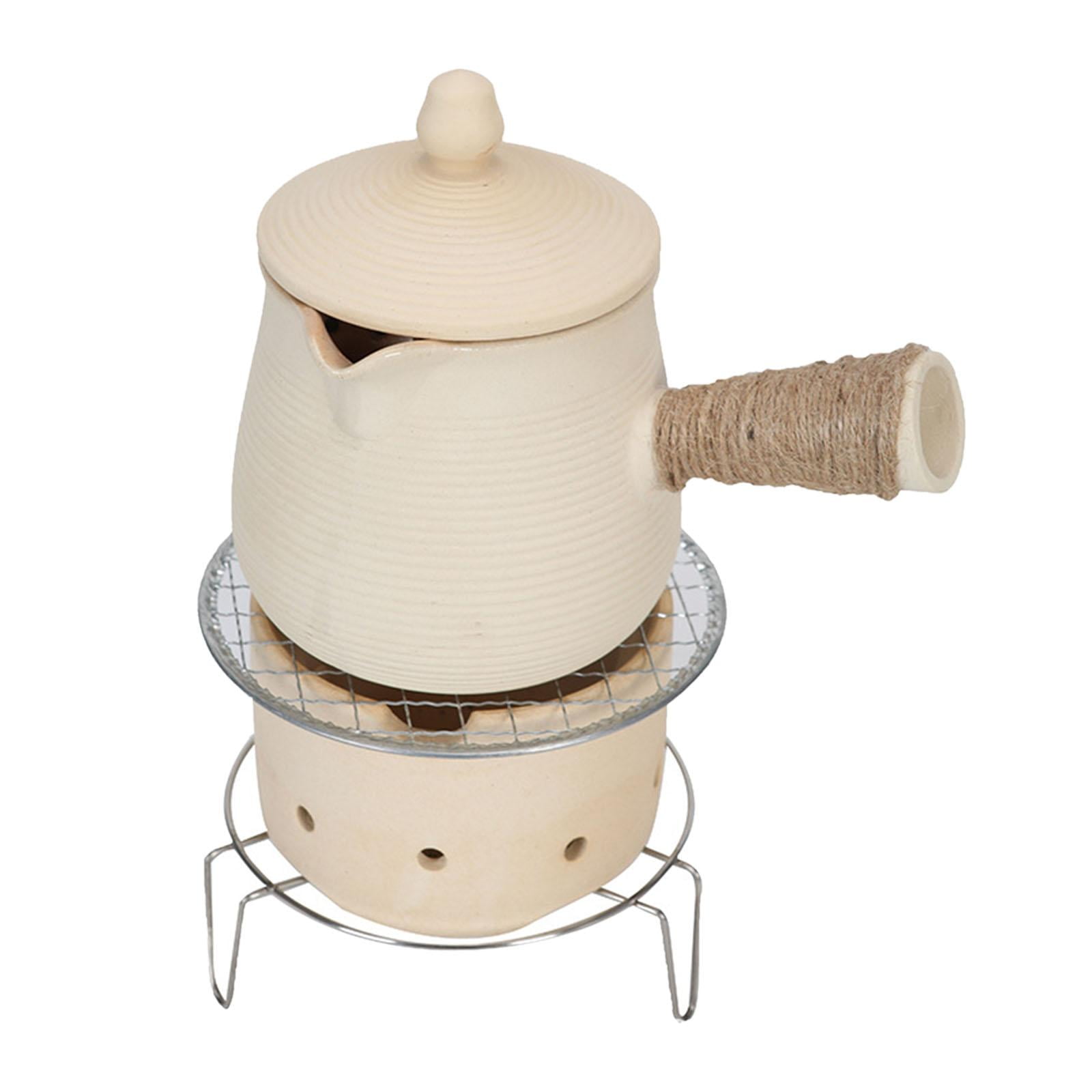 CUTICATE Ceramic Teapot and Tea Maker Kettle Porcelain Tea Pot with Side Handle for Camping Tea ...