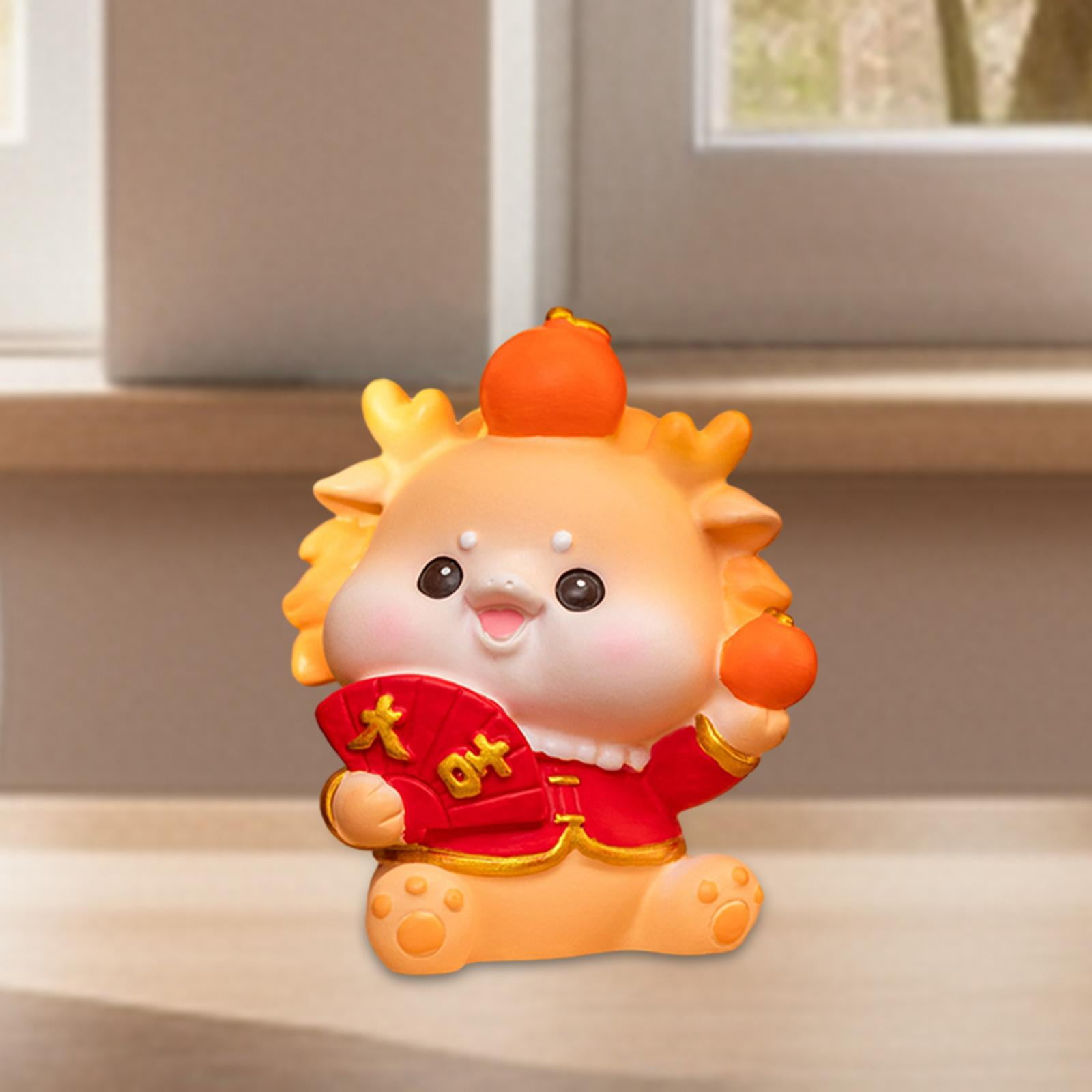 CUTICATE Chinese New Year Cartoon Dragon Figurine Fengshui Statue ...