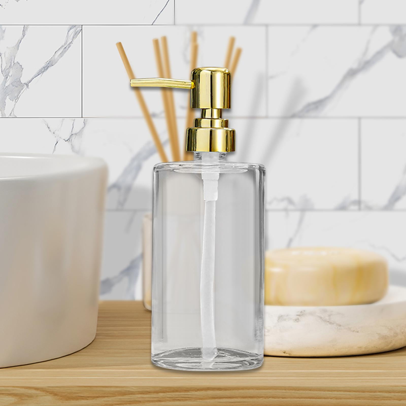 CUTICATE Clear Glass Soap Dispenser Empty 420ml Lotion Dispenser Bottle ...