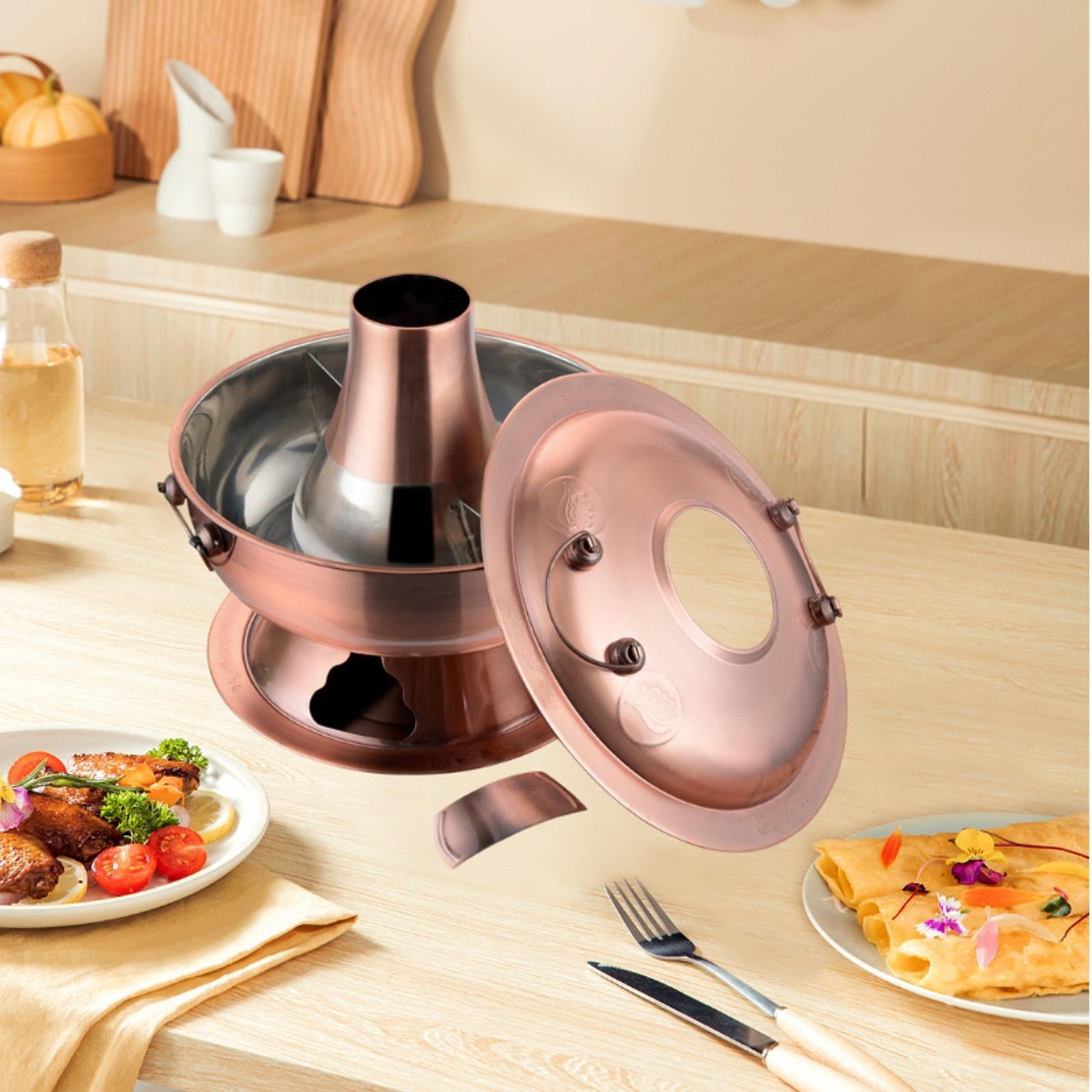 CUTICATE Copper Hot Pot China Copper Chafing Dish Kitchen Accessories ...