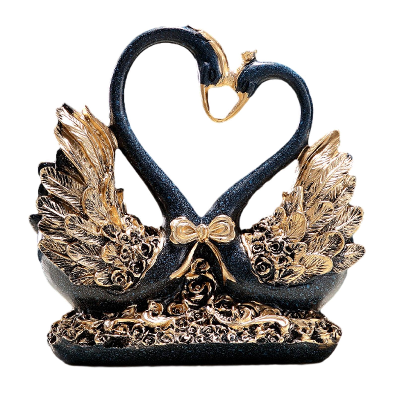 CUTICATE Couple Swan Figurine Art Craft Swan Statue Valentine'S Day ...
