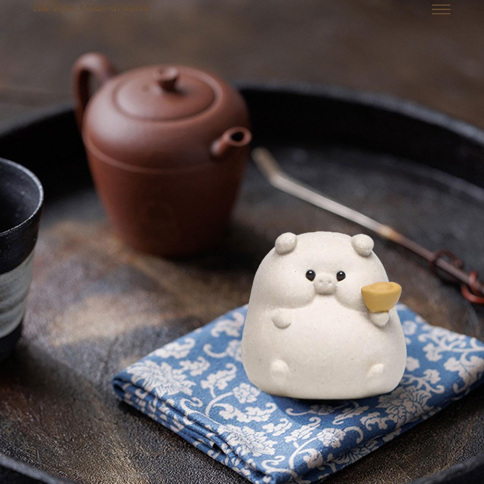 CUTICATE Cute Pig Funny Sculpture Cute Animal Figurines Creative Collectible Art Miniature Pig ...