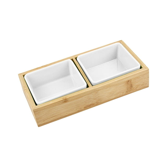 CUTICATE Divided Serving Platter Appetizer Serving Tray with Storage ...