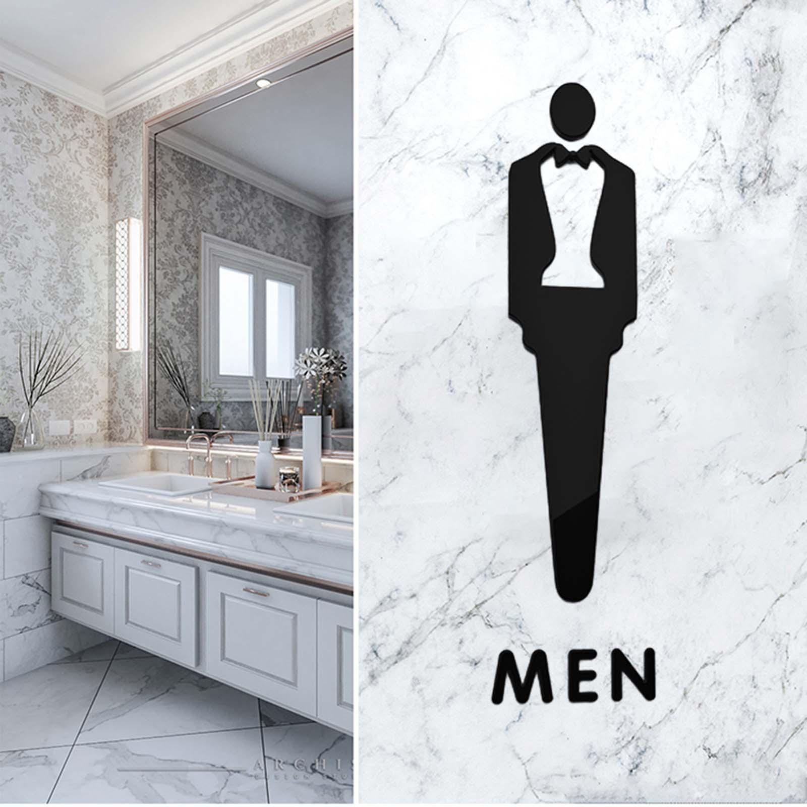 CUTICATE Easy Install WC Sign Toilet Door Sign Board Self Stick Signage ...