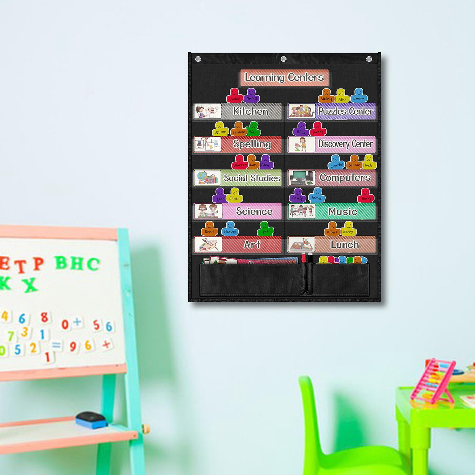 CUTICATE Educational Chart Learning Center Pocket Chart, 56x71.5cm ...