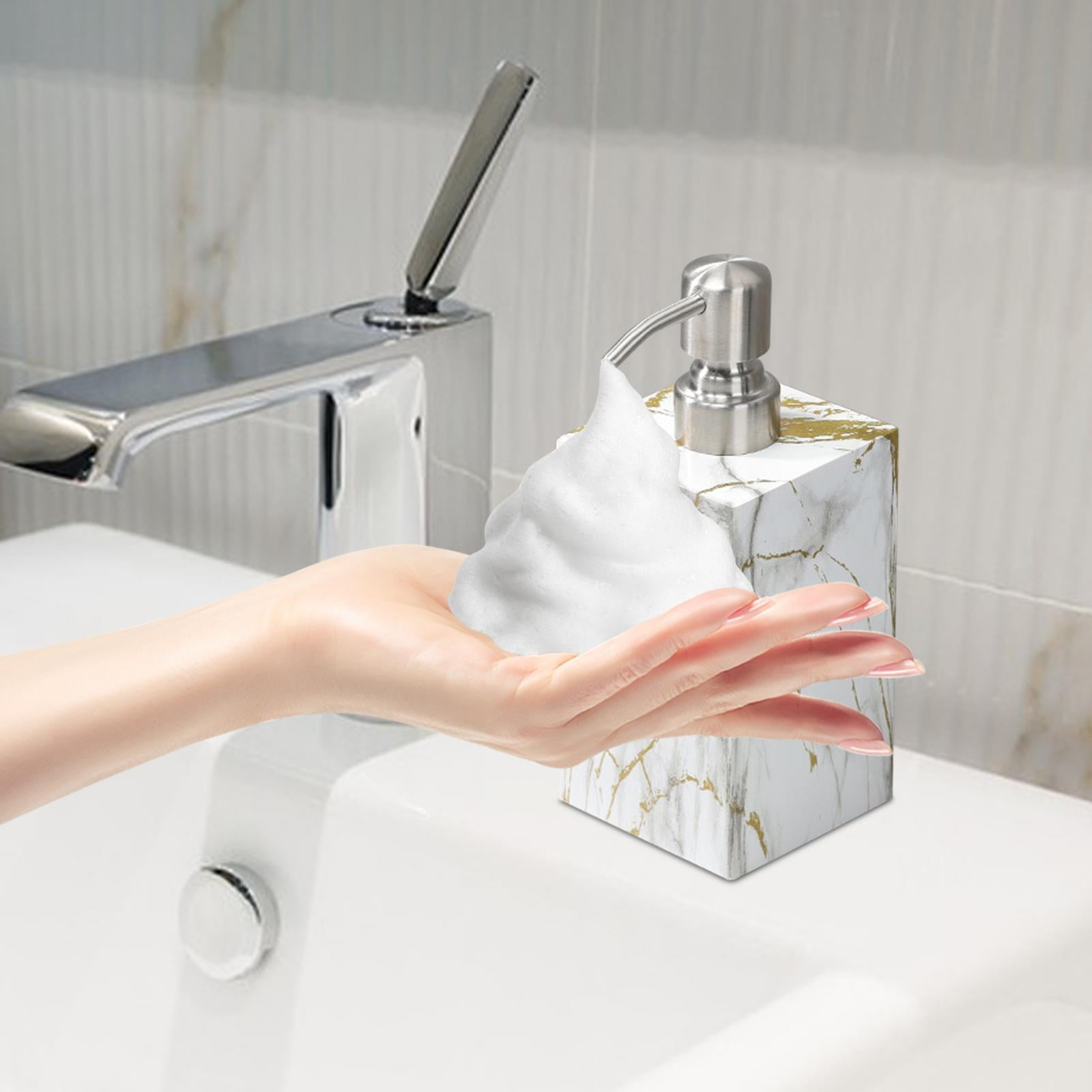 CUTICATE Empty Body Wash Dispenser Marble Texture Manual Soap Dispenser ...