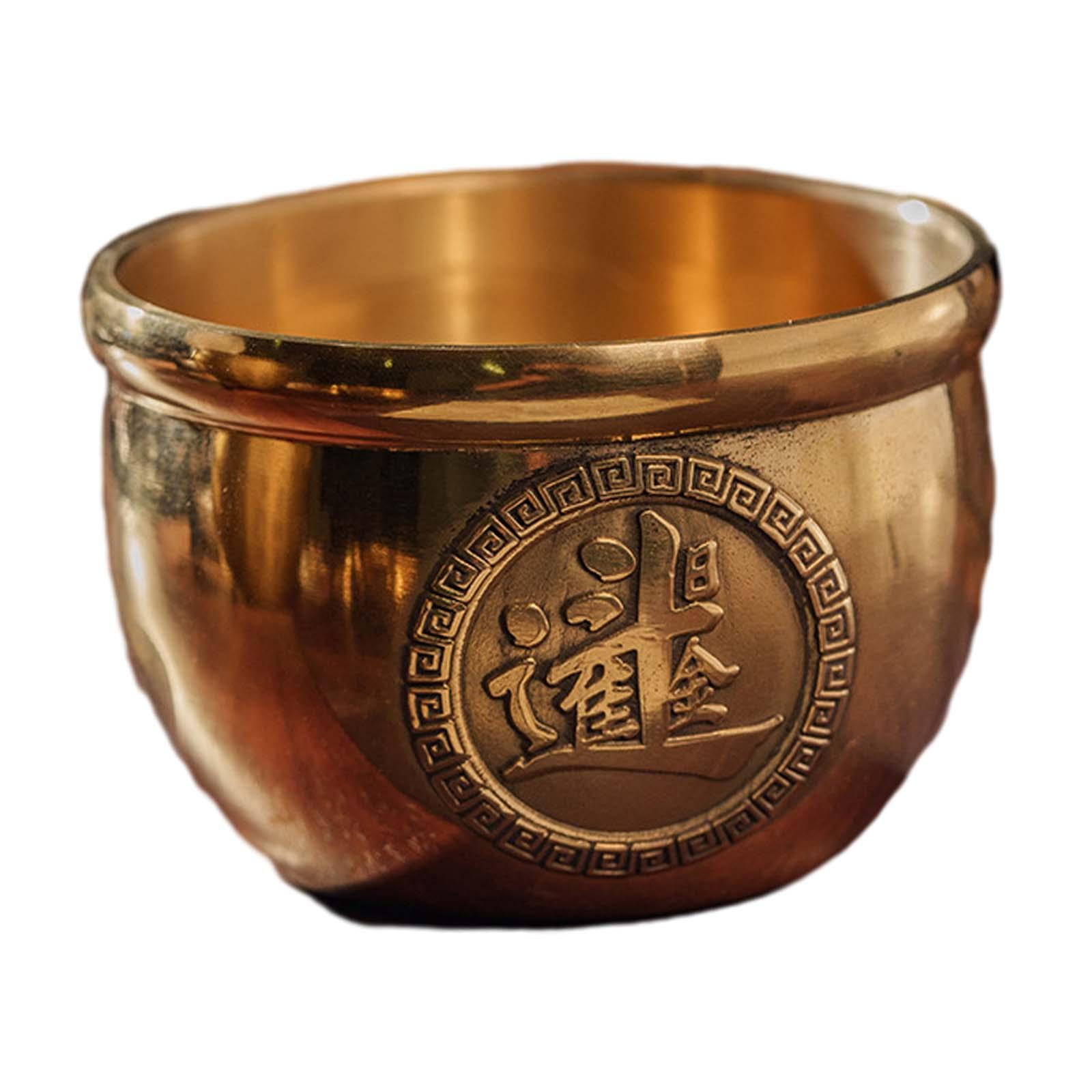 CUTICATE Feng Shui Treasure Basin Table Centerpiece Retro Brass ...