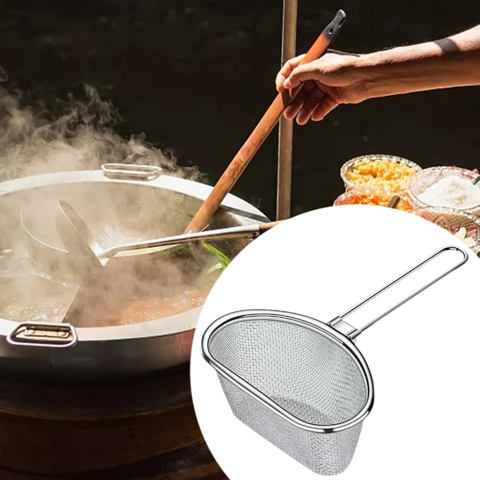CUTICATE Fine Wire Mesh Food Strainer Fry Basket Hook Kitchen Tools ...