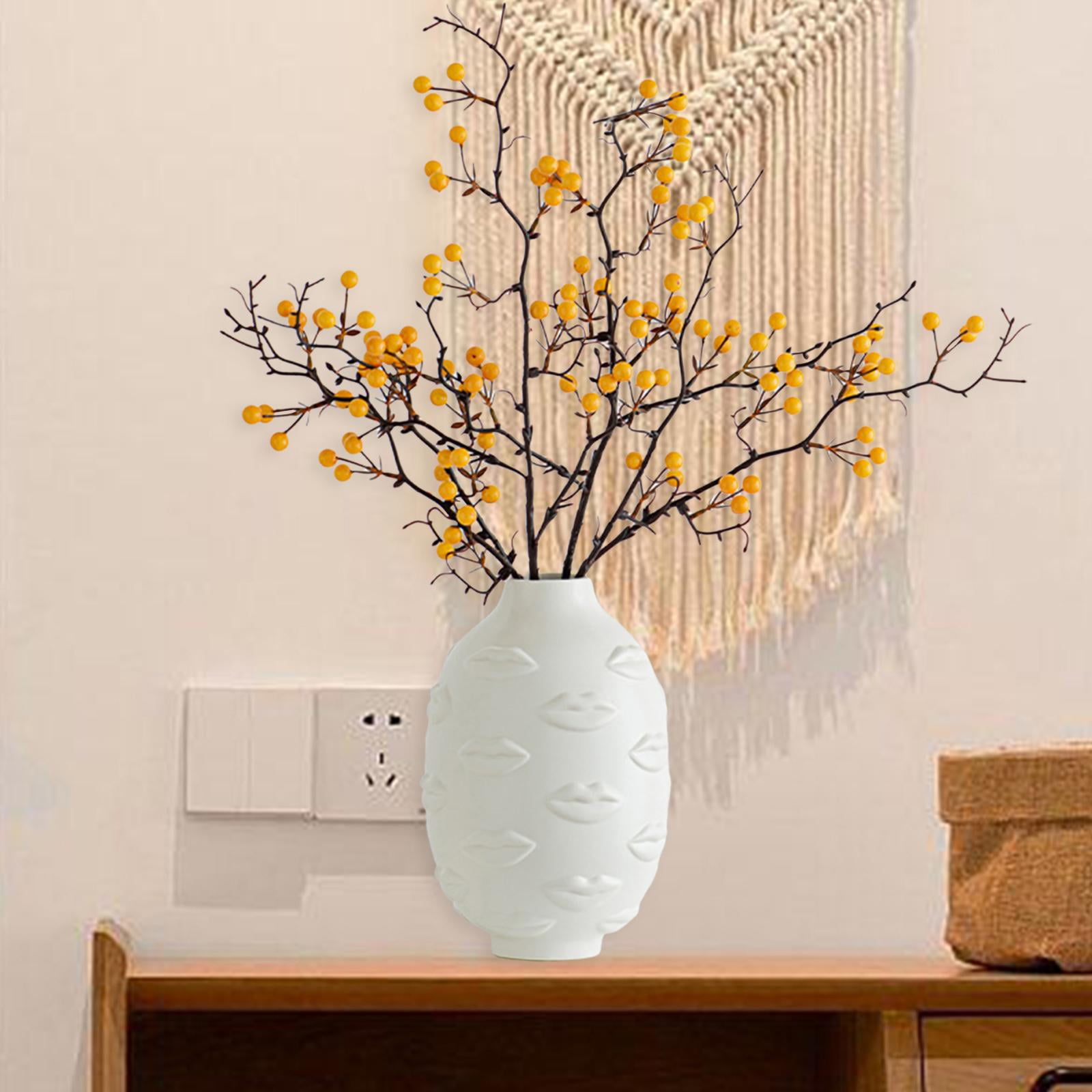 CUTICATE Flower Vase Ceramic Vase Elegant Hydroponic Home Decor White ...
