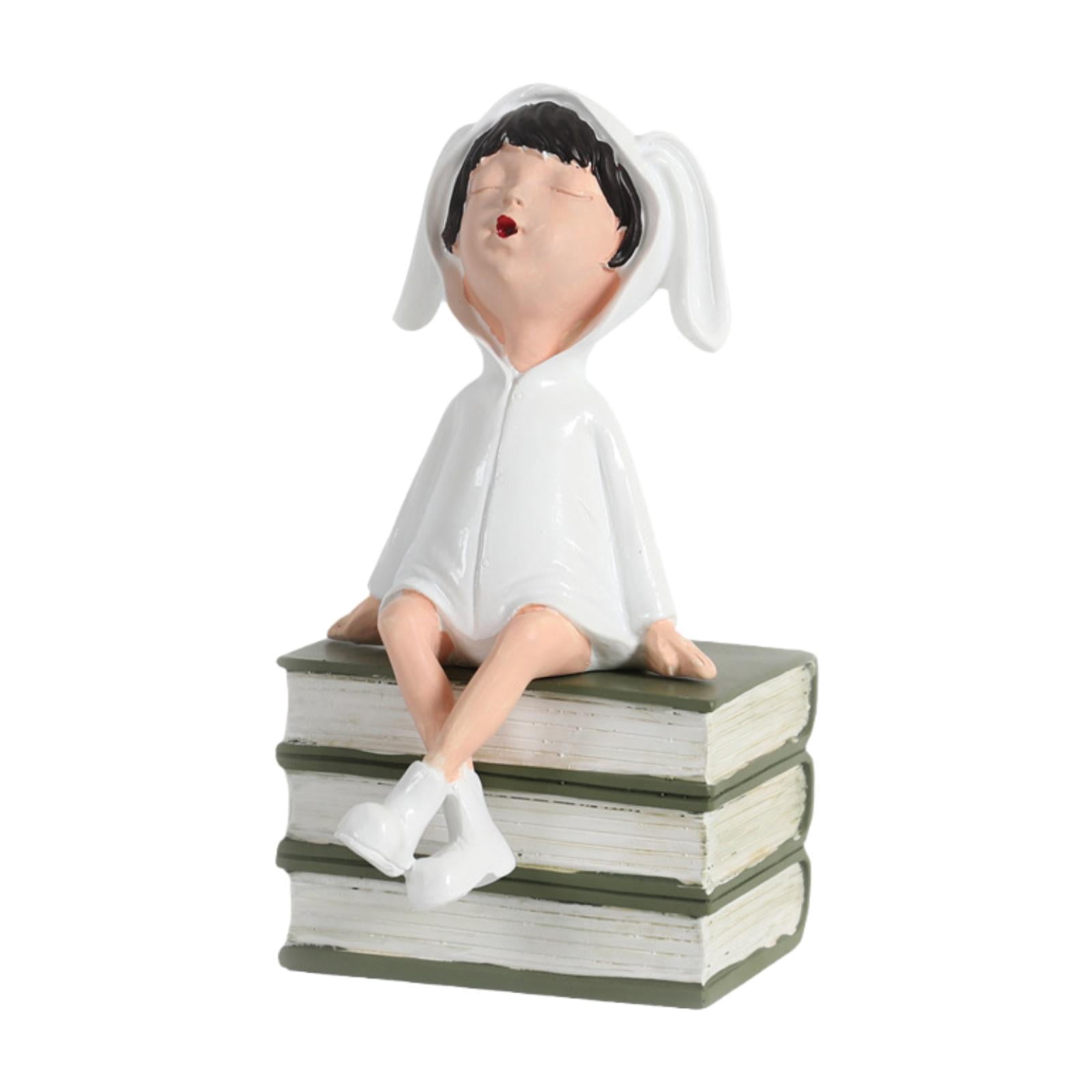 CUTICATE Girl Statue Hand Painted Figures Collectable Room Decor Cute ...