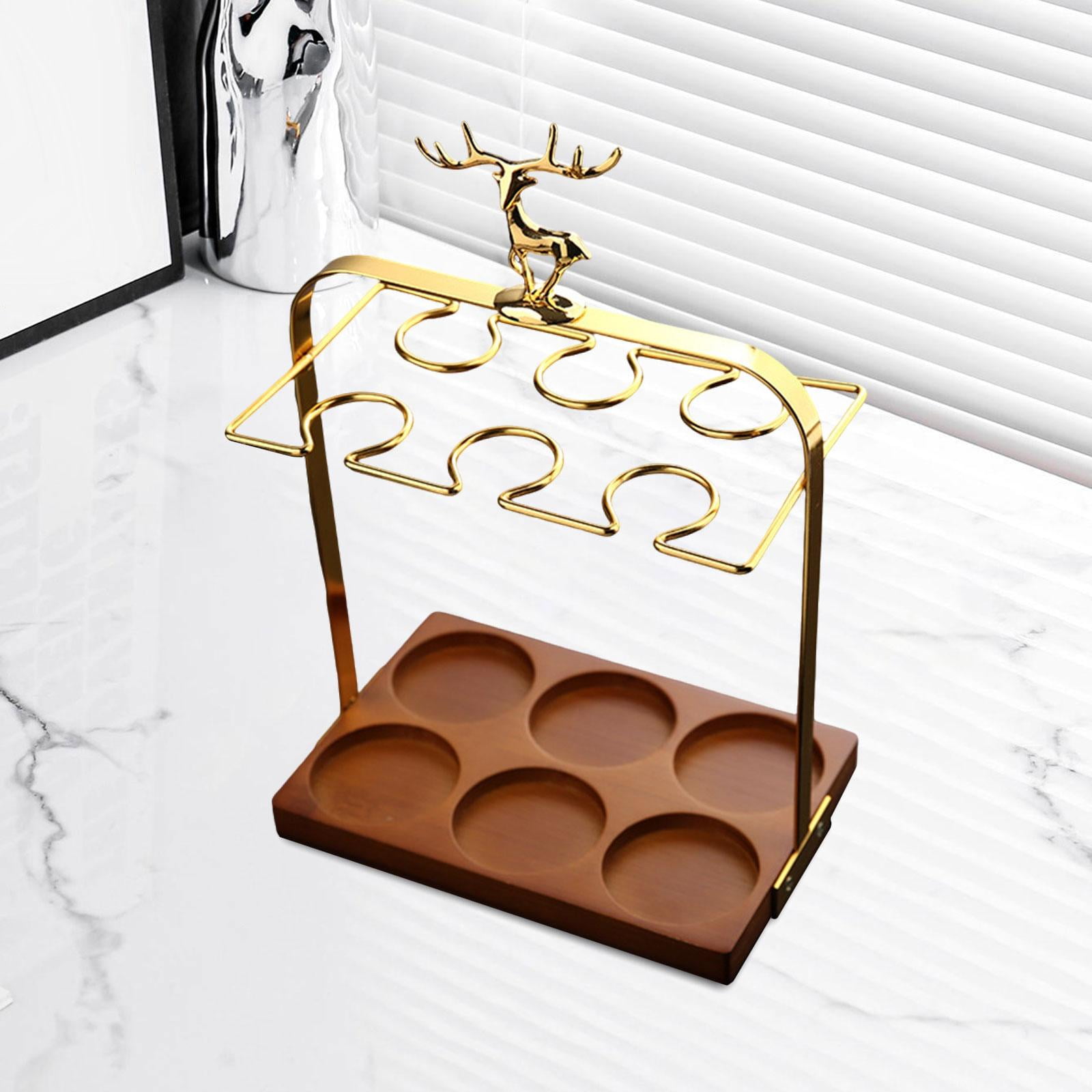 CUTICATE Glass Display Rack Cup Stand Space Saving Portable Barware ...