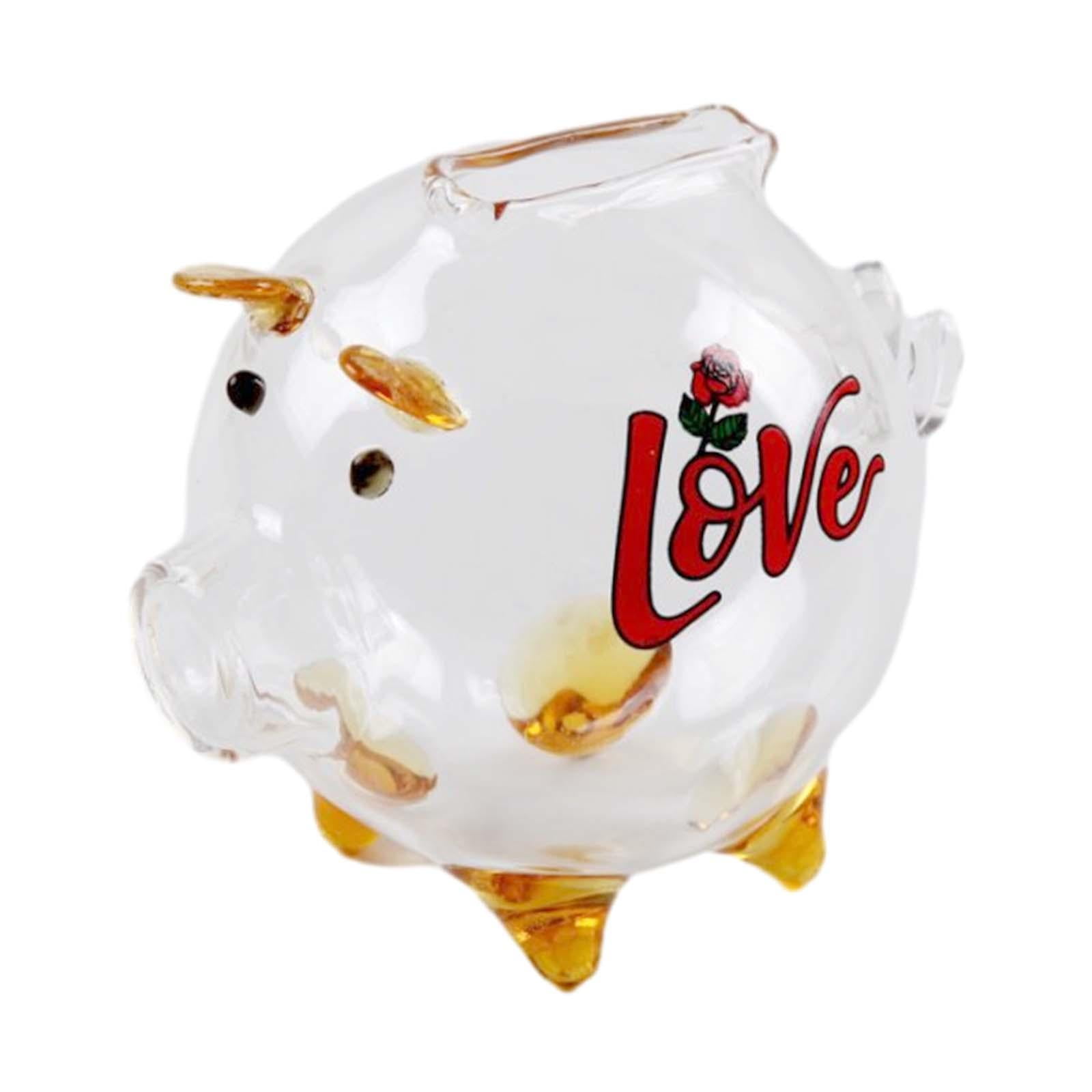 CUTICATE Glass Pig Figurine Piggy Bank Mini Delicate Lovely Glass ...