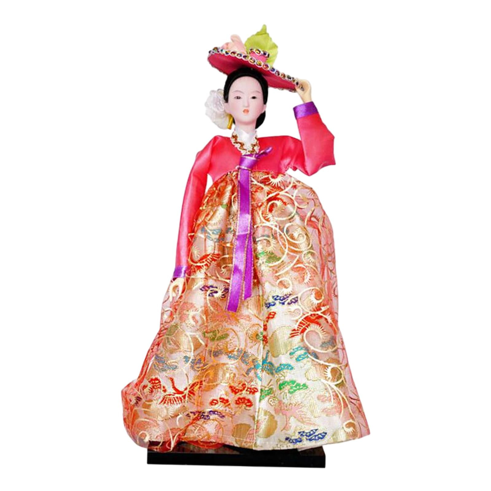 CUTICATE Hanbok Doll Korean Geisha Doll Mini Kabuki Statue Traditional ...
