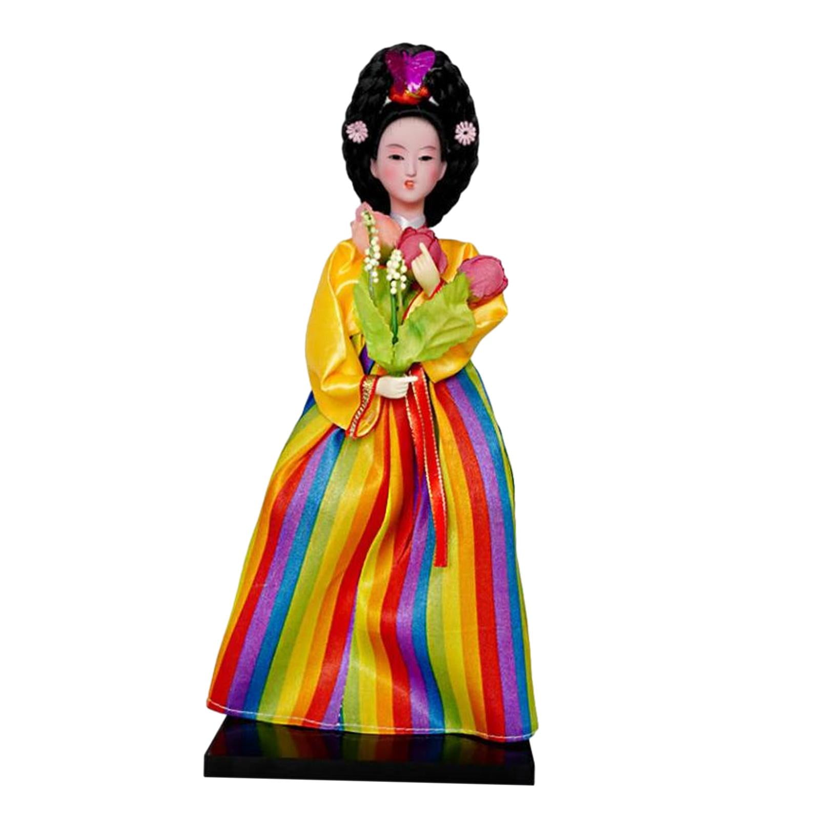 CUTICATE Hanbok Doll Korean Geisha Doll Mini Kabuki Statue Traditional ...