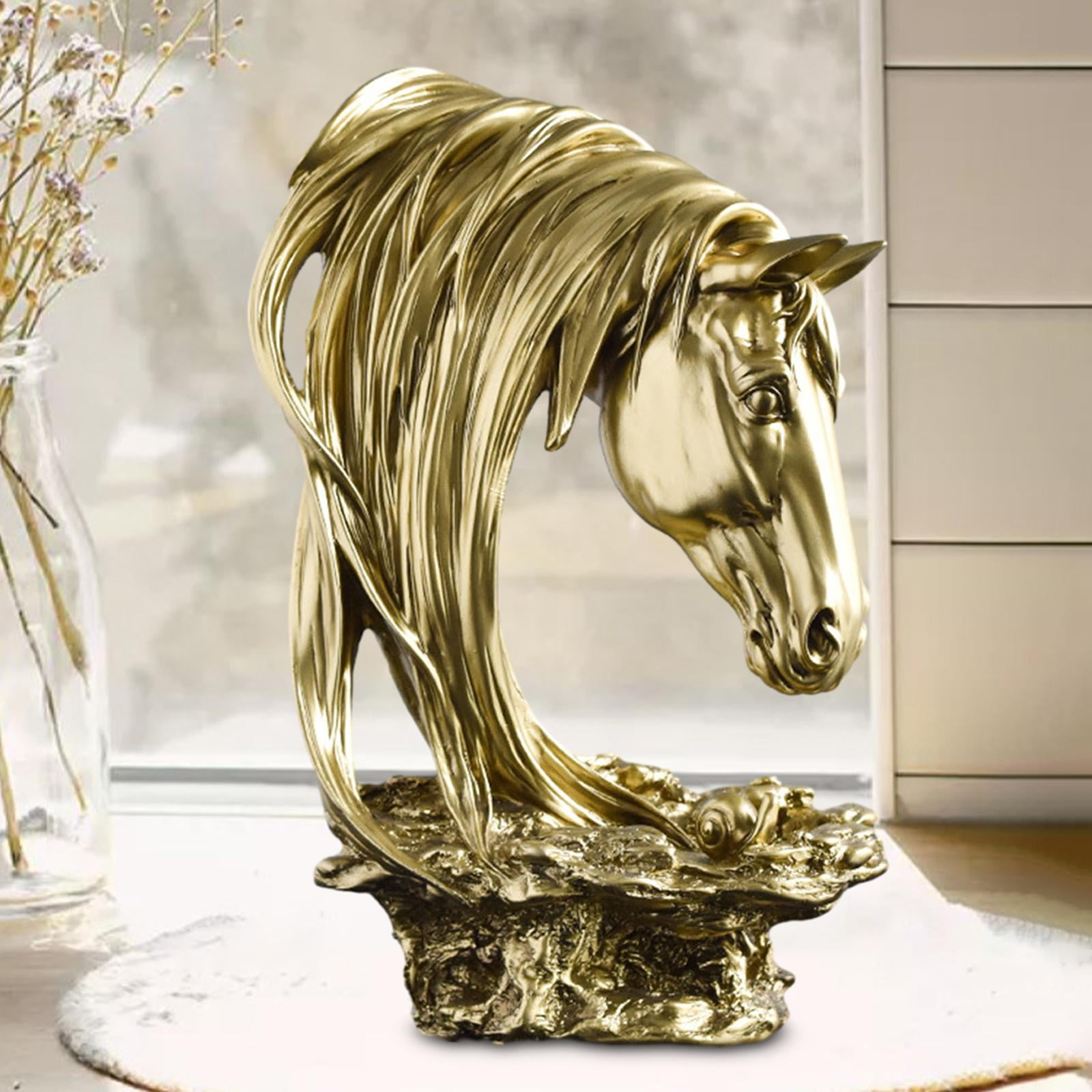 CUTICATE Horse Head Statue Desktop Animal Bust Sculpture for Office ...