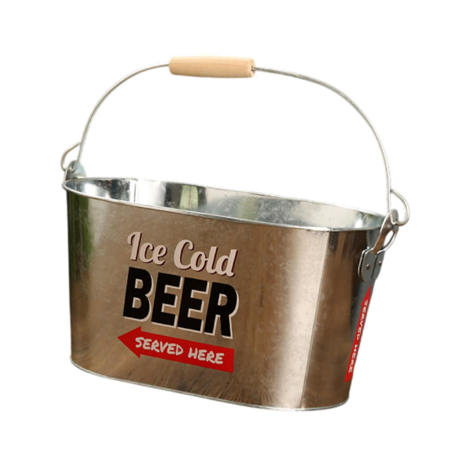 CUTICATE Ice Bucket Iron Beverage Tub Lightweight Drink Chiller ...