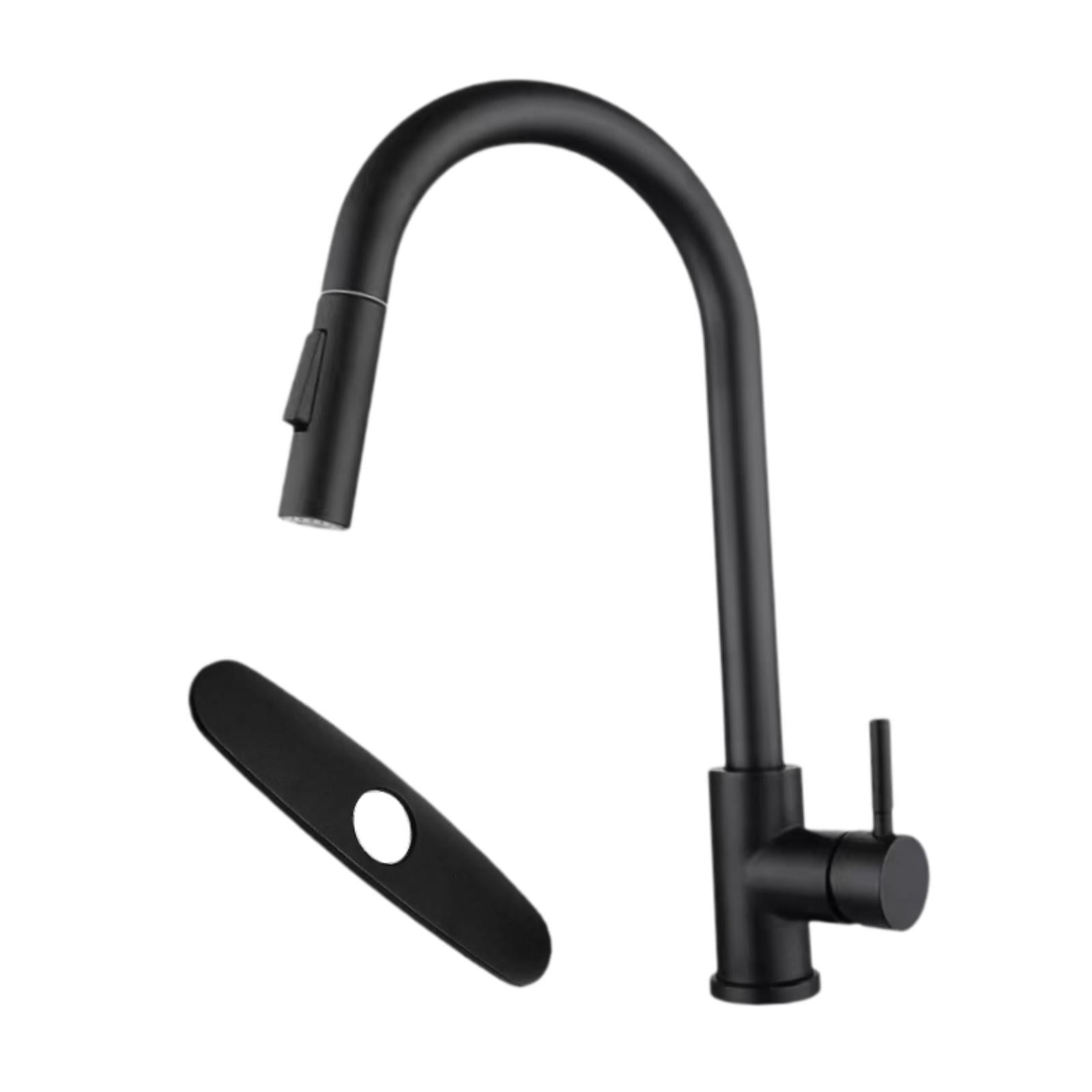 Cuticate Kitchen Faucet with Pull Down Spray Waterfall Kitchen Sink ...