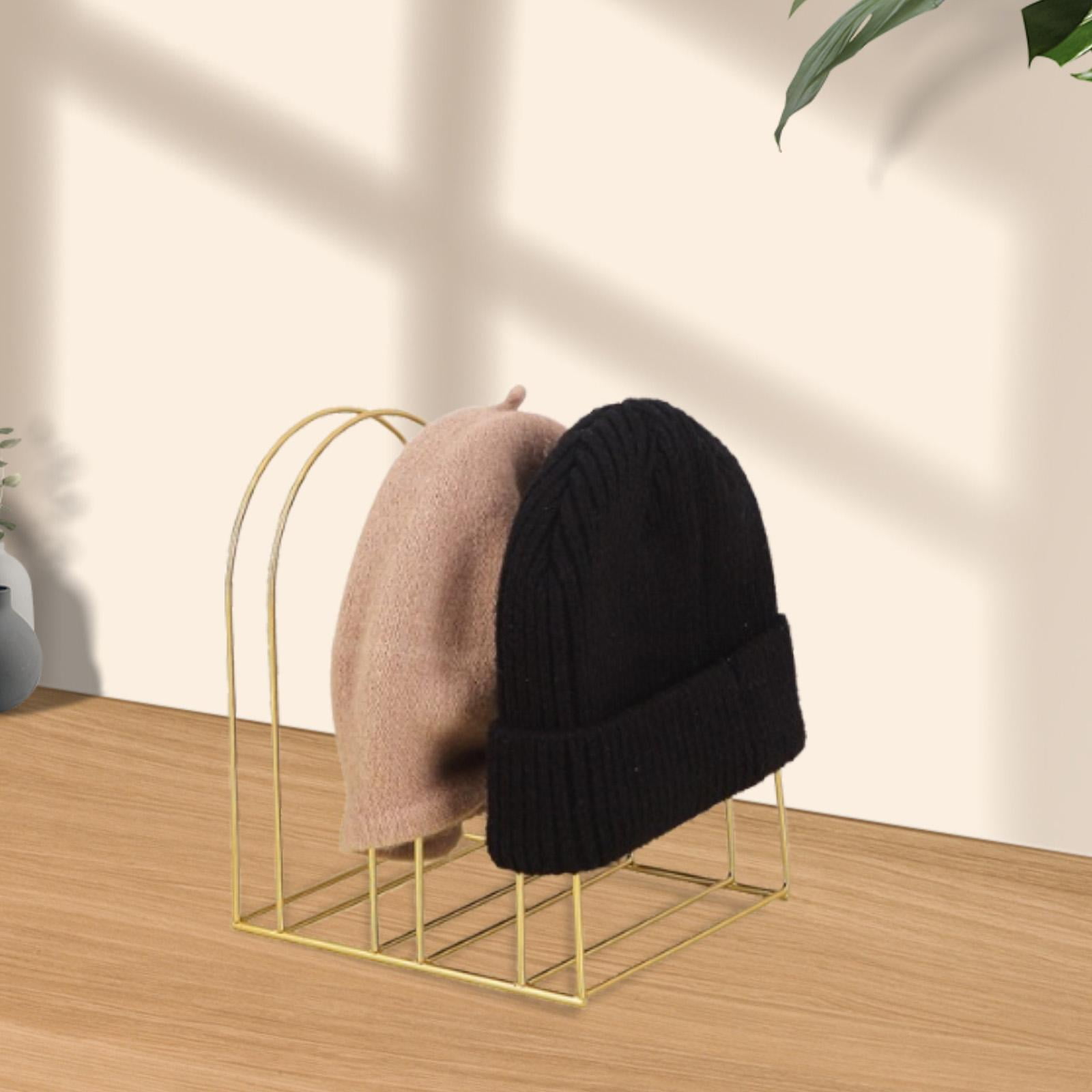 CUTICATE Knitted Hat Storage Rack Hat Display Stand Metal Shelf Decor ...