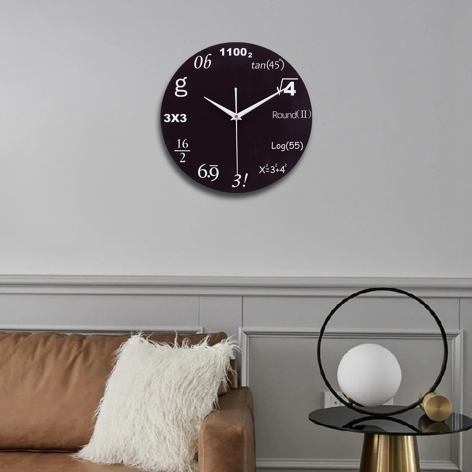 CUTICATE Math Wall Clock Round Wall Decor Mathematics Decoration Non ...