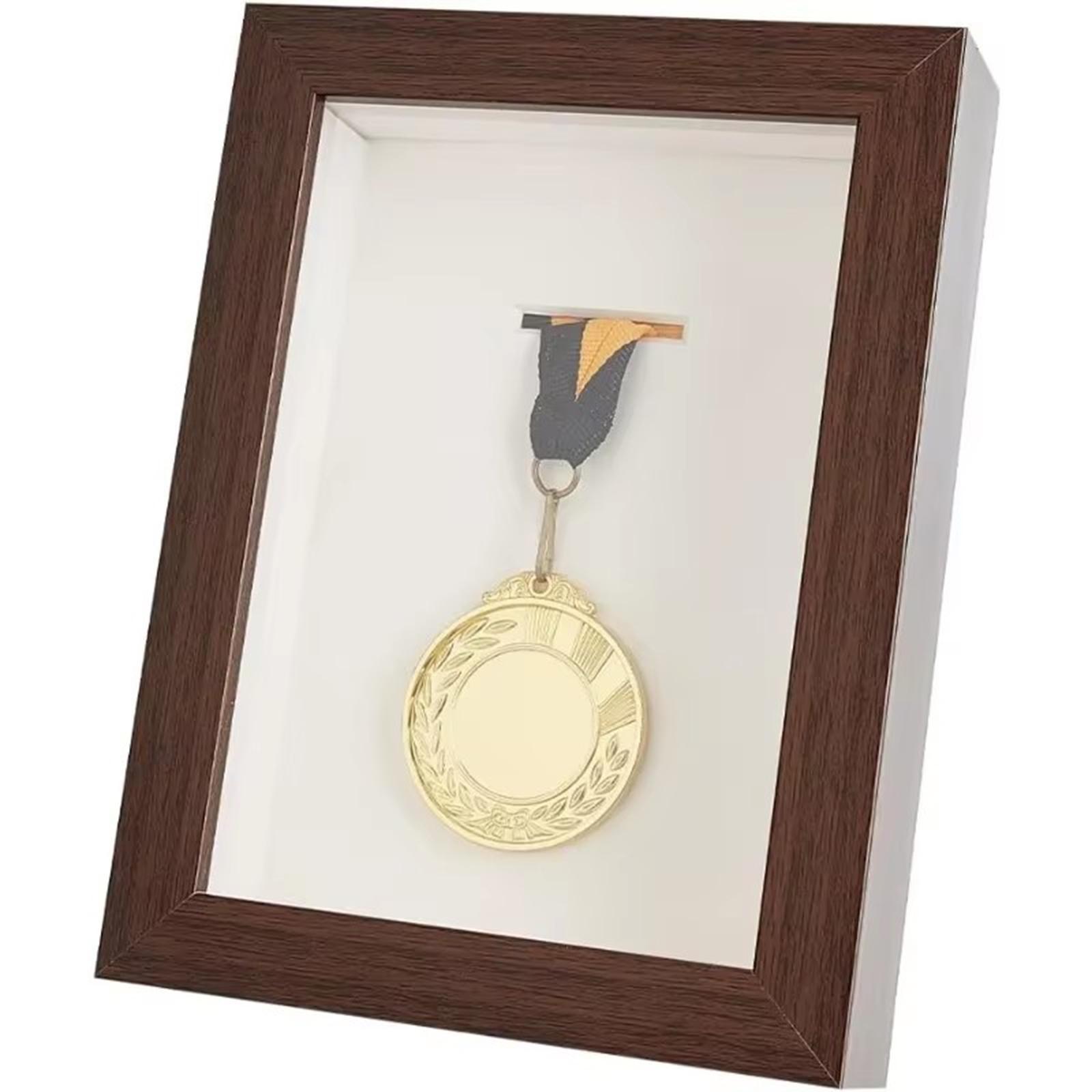 CUTICATE Medal Storage Shadow Box Frame Collectible Wood for Insignia ...
