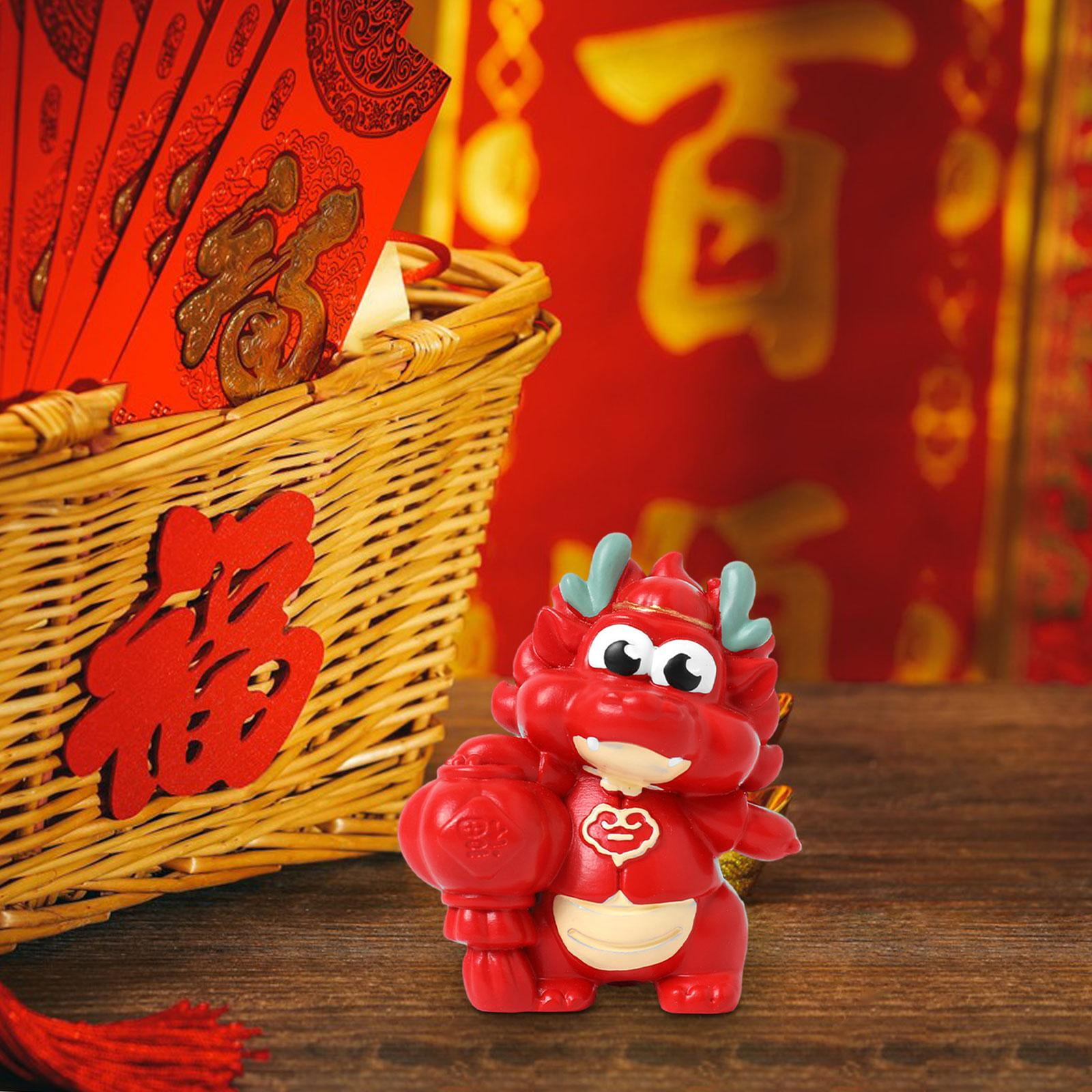 CUTICATE Mini Dragon Statue Chinese New Year Decor Ornament Desk Home ...