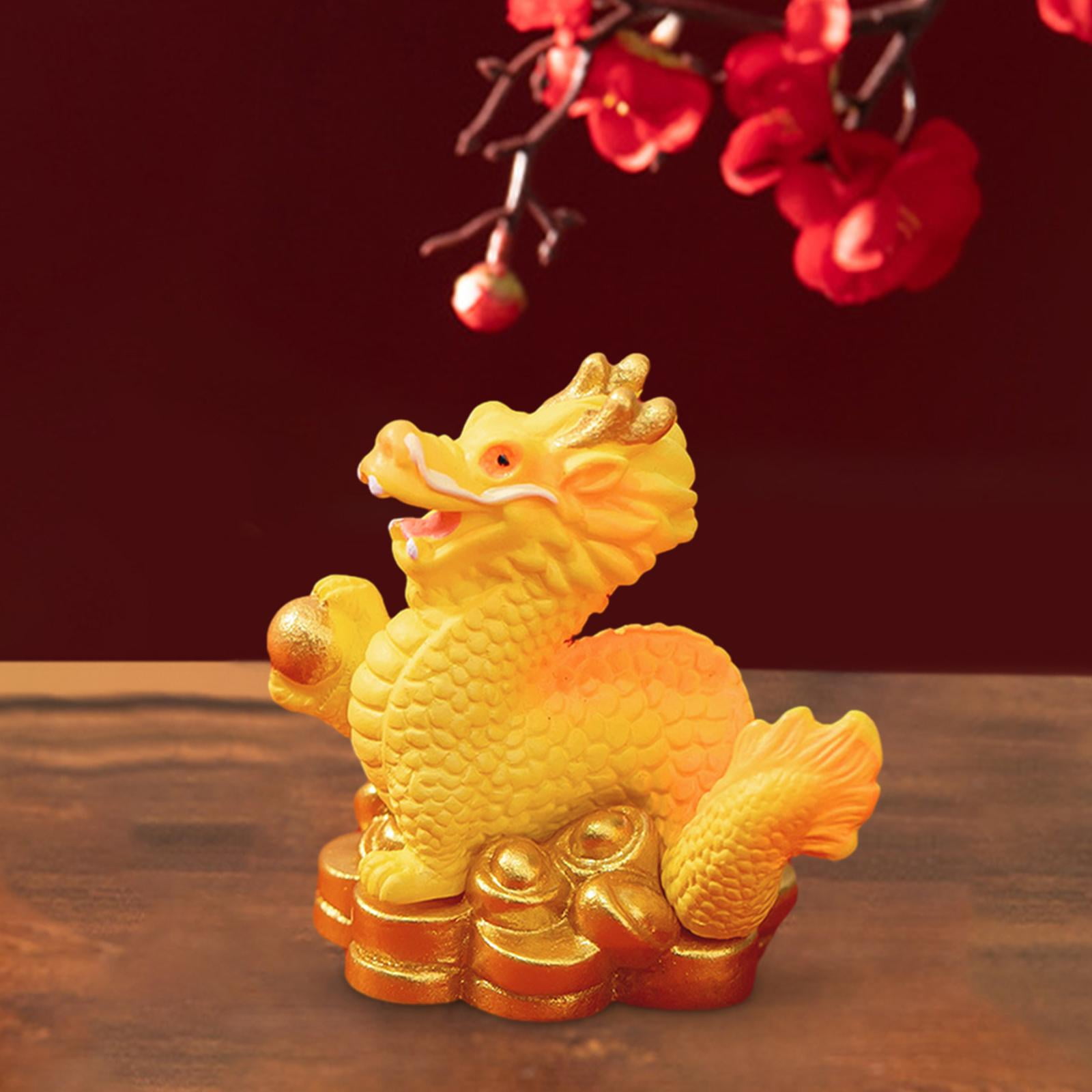 CUTICATE Mini Dragon Statue Miniature Figurine Chinese New Year Decor ...