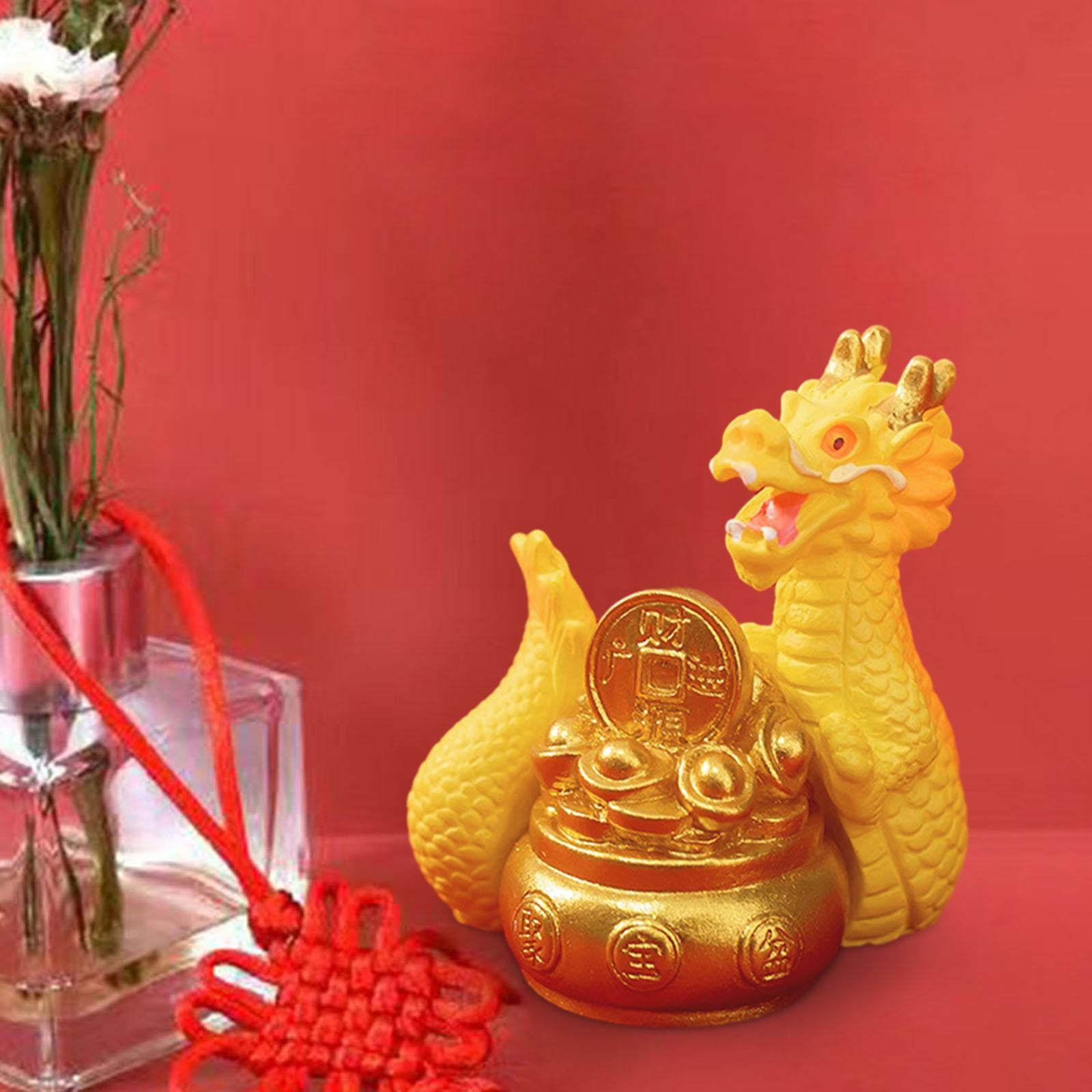 CUTICATE Mini Dragon Statue Miniature Figurine Chinese New Year Decor ...
