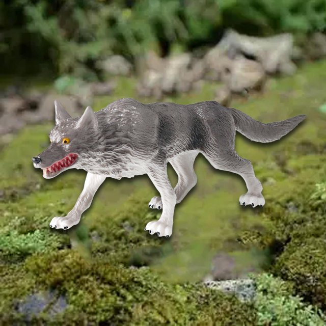 CUTICATE Mini Wolf Figurine Miniature Animal Toy Crafts Cake Toppers ...