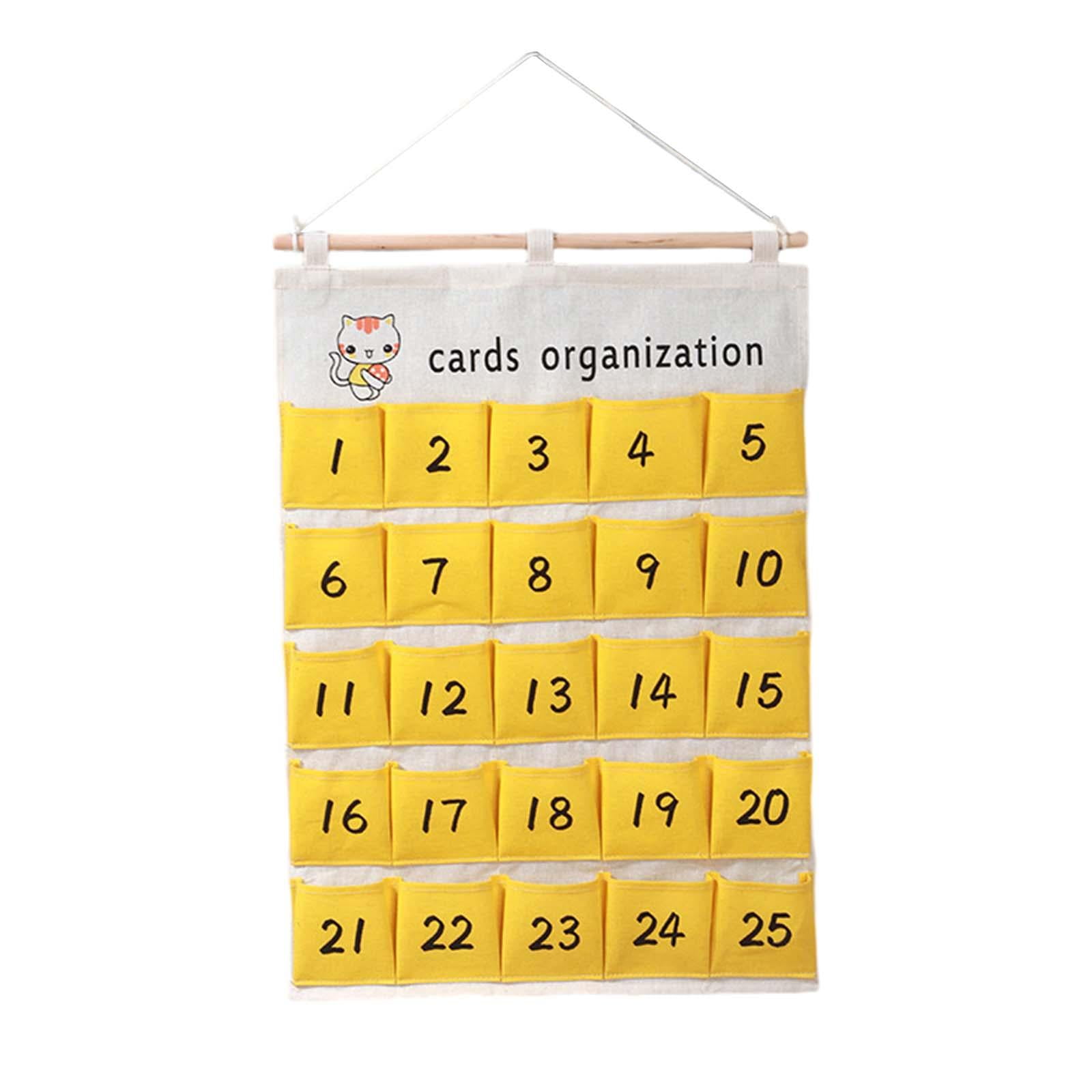 CUTICATE Numbered Organizer Classroom Pocket Chart Durable Wall Door ...
