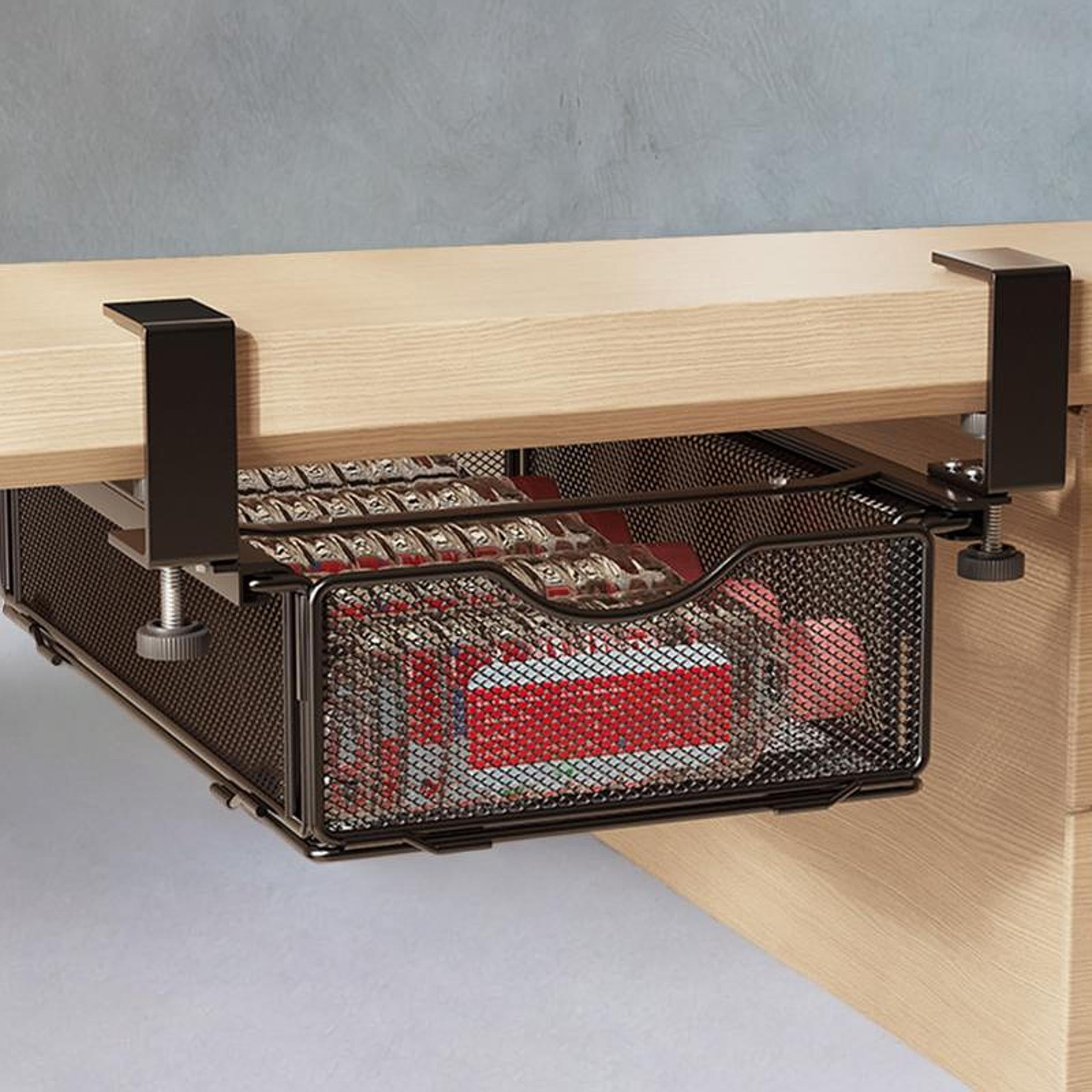 CUTICATE Office Under Desk Organizer Storage Clamp on for Pencils ...