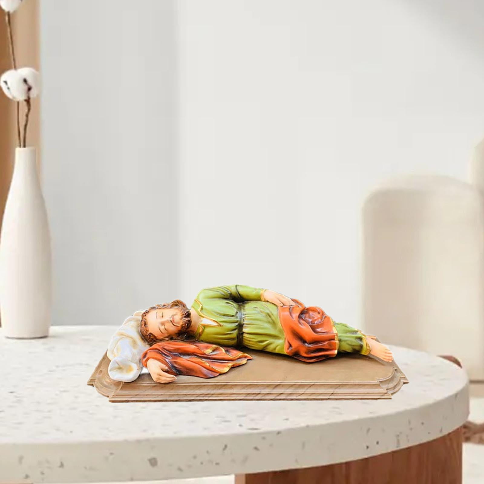 CUTICATE Resin Figure of Saint, Sleeping Statue, Decorative Artwork ...