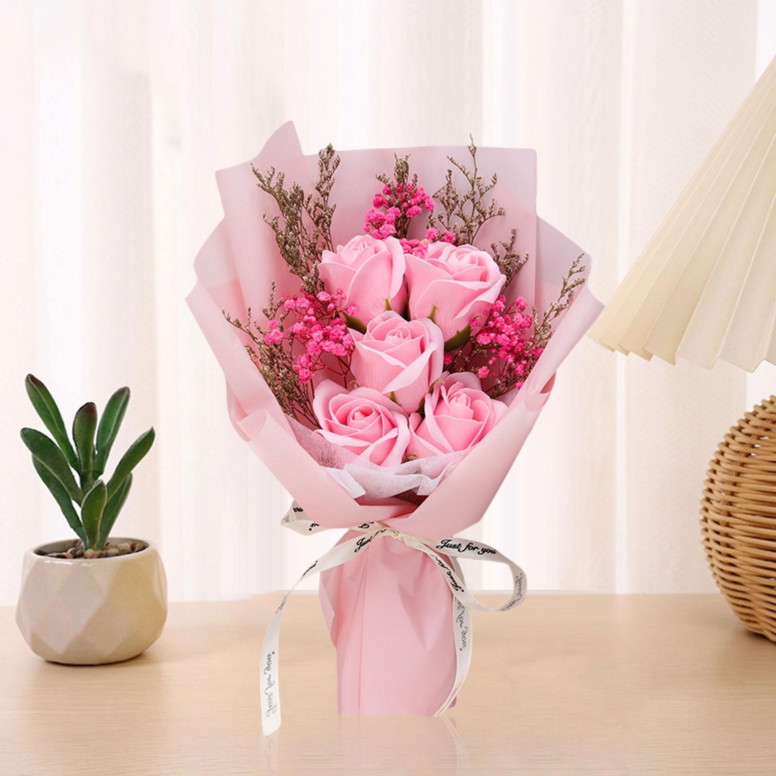 CUTICATE Scented Soap Flower Bouquet Decoration Realistic 11.8x7inch ...