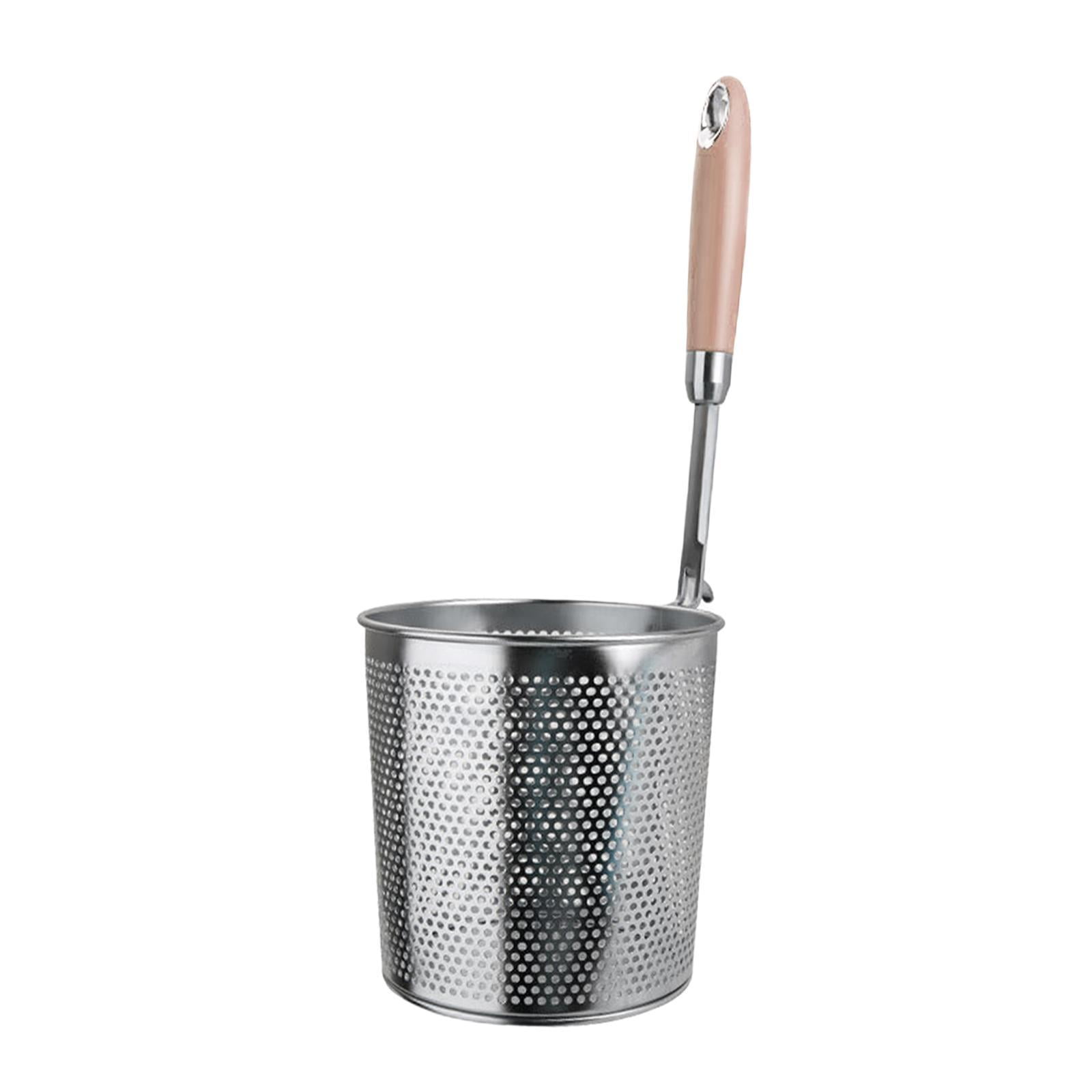 CUTICATE Sieve with Wooden Handle, Roast Basket, Pasta Basket, Pasta ...