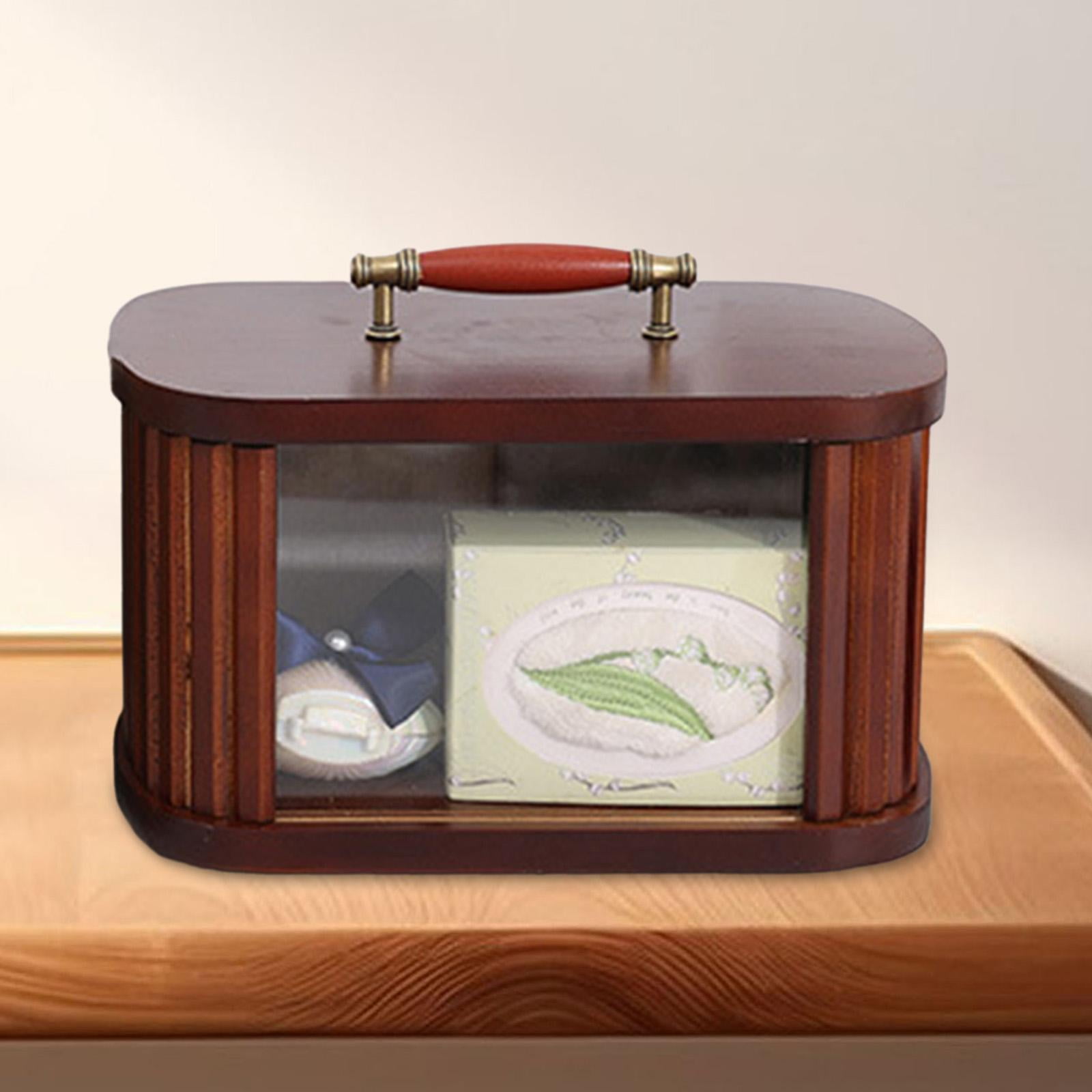 CUTICATE Wood Bread Box Bread Storage Container Multipurpose Keeper Retro Bridesmaid Gift Box ...