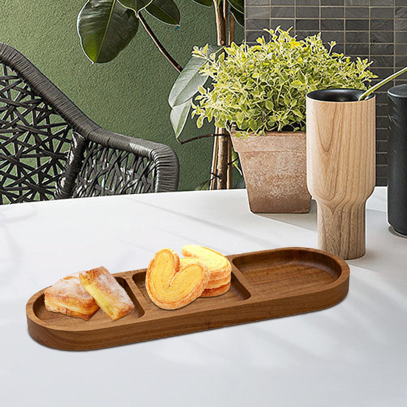 CUTICATE Wood Serving Tray Wood Breakfast Platter Vintage Small ...