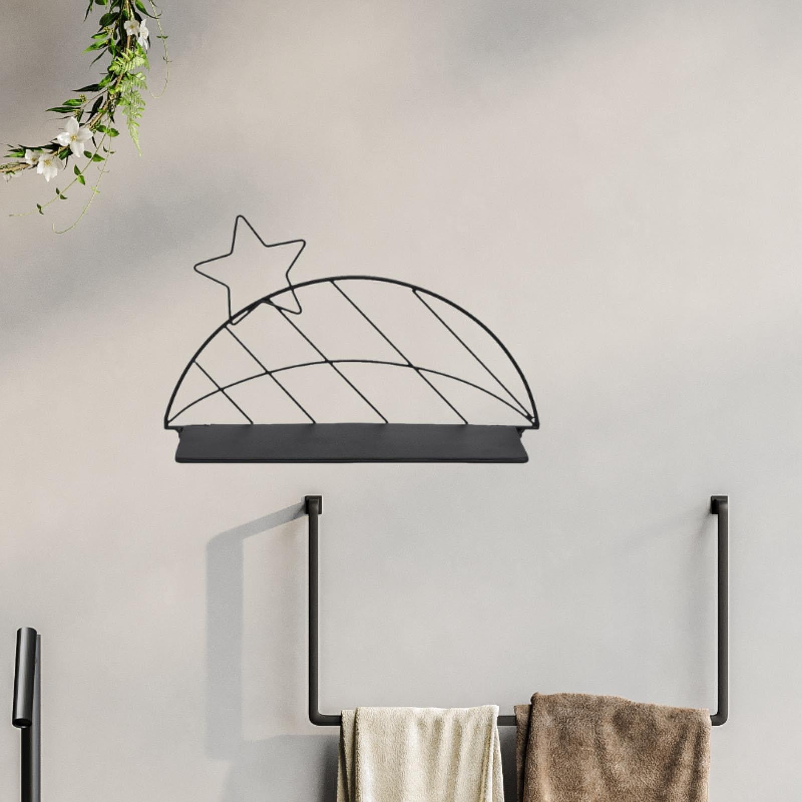 CUTICATE Wrought Iron Wall Mounted Shelf Multipurpose Shelves ...