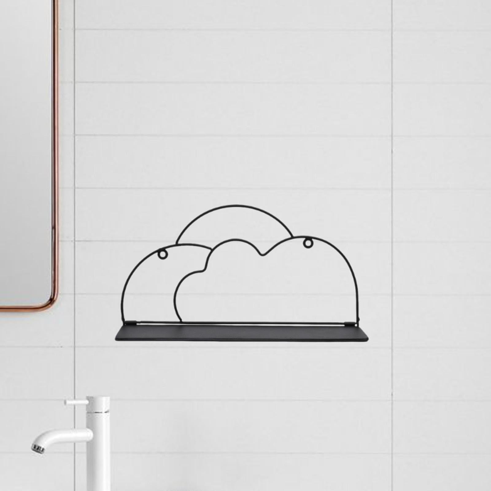 CUTICATE Wrought Iron Wall Mounted Shelf Multipurpose Shelves Decorative Wall Rack Wall Holder ...